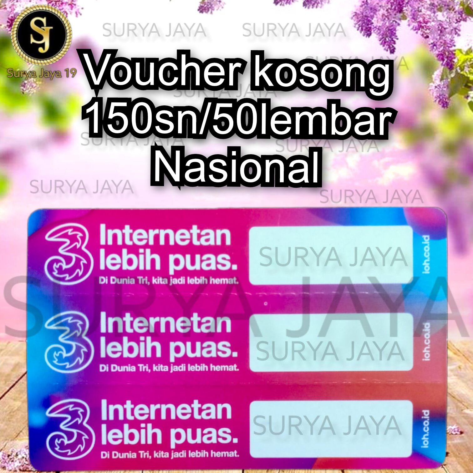voucher kosong three 150sn/50 lembar | Lazada Indonesia