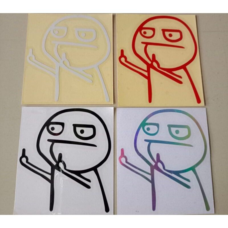 Sticker middle finger pucek stiker animasi lucu | Lazada Indonesia
