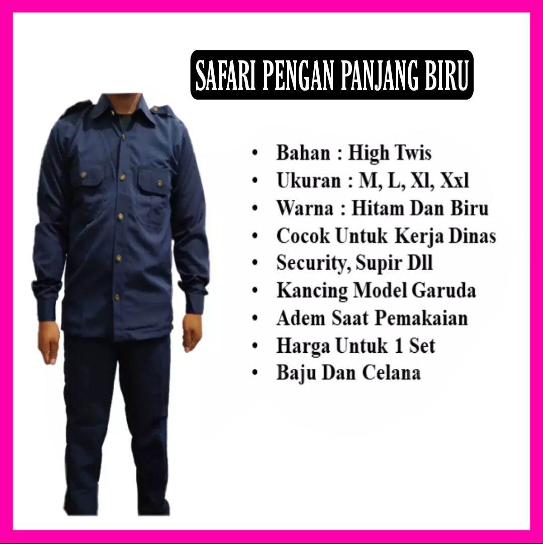 SERAGAM SECURITY/SERAGAM SAFARI LENGAN PANJANG / SERAGAM SATPAM/SERAGAM ...