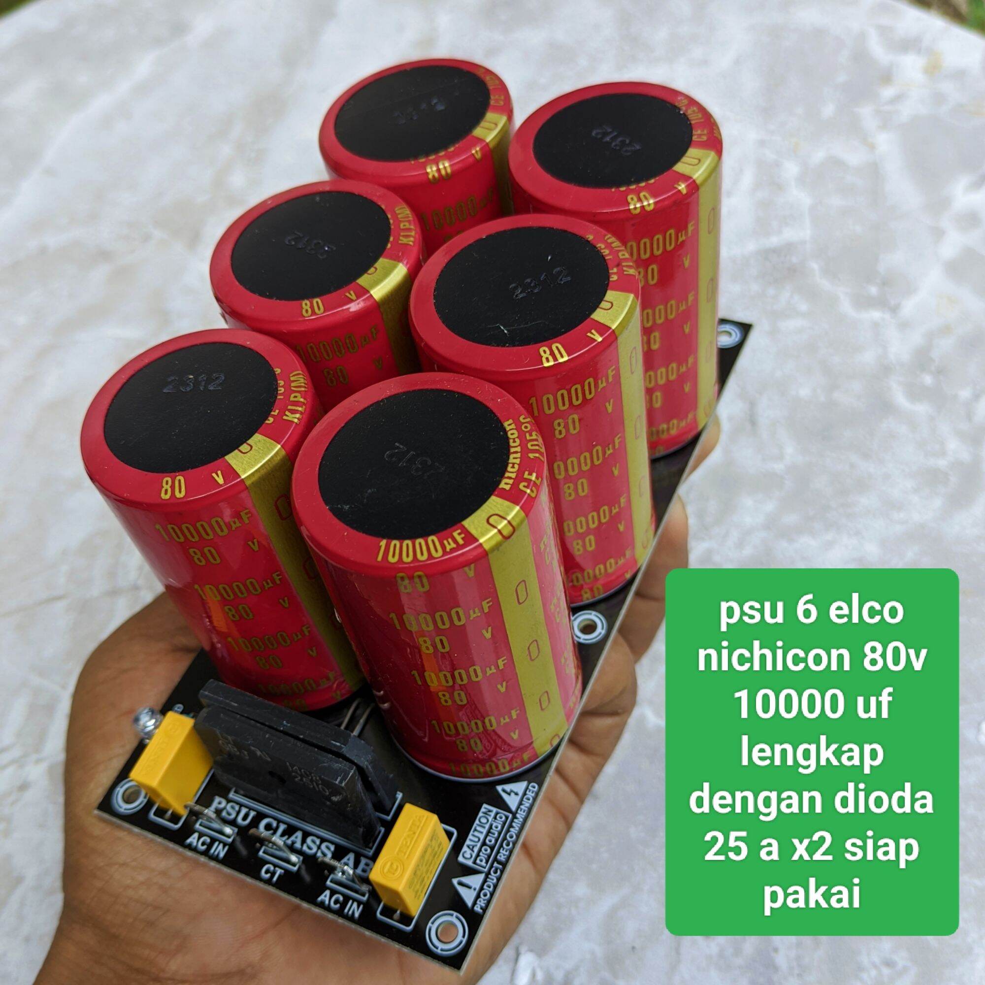 psu 6 elco nichicon 80v 10000 uf lengkap dengan dioda 25 a x2 siap ...
