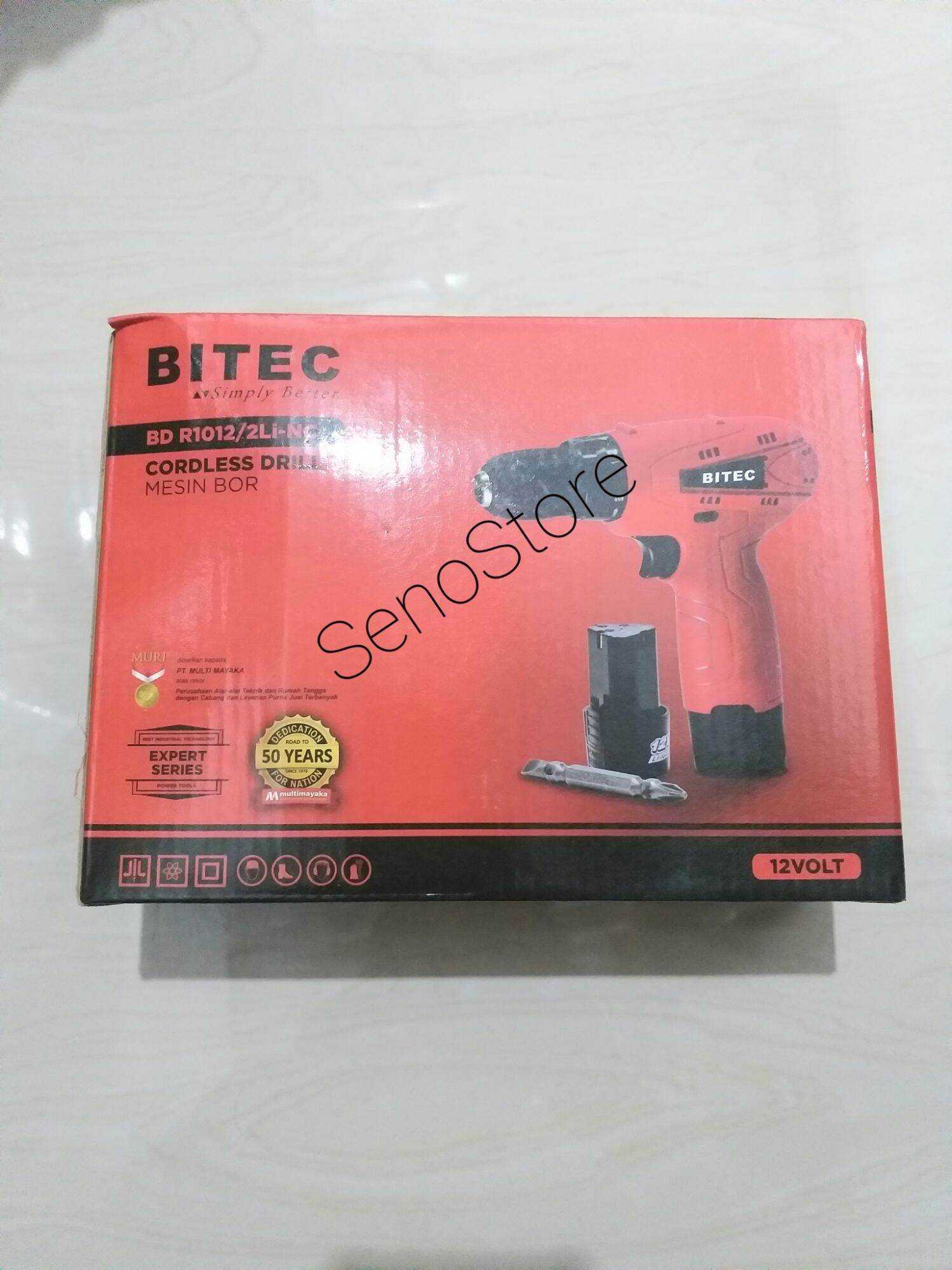 BITEC Mesin bor charger 12 volt cordless drill 8 mm BD R1012 / 2 Linc ...
