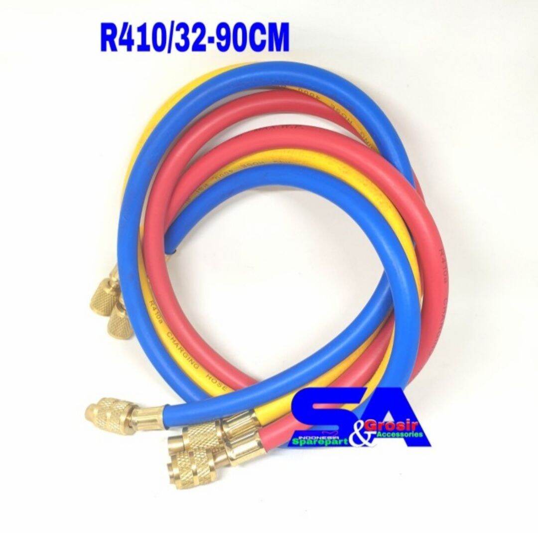 Selang Freon R410 1SET 90 cm/Slang Manifold Testing/Pengisian R32 ...