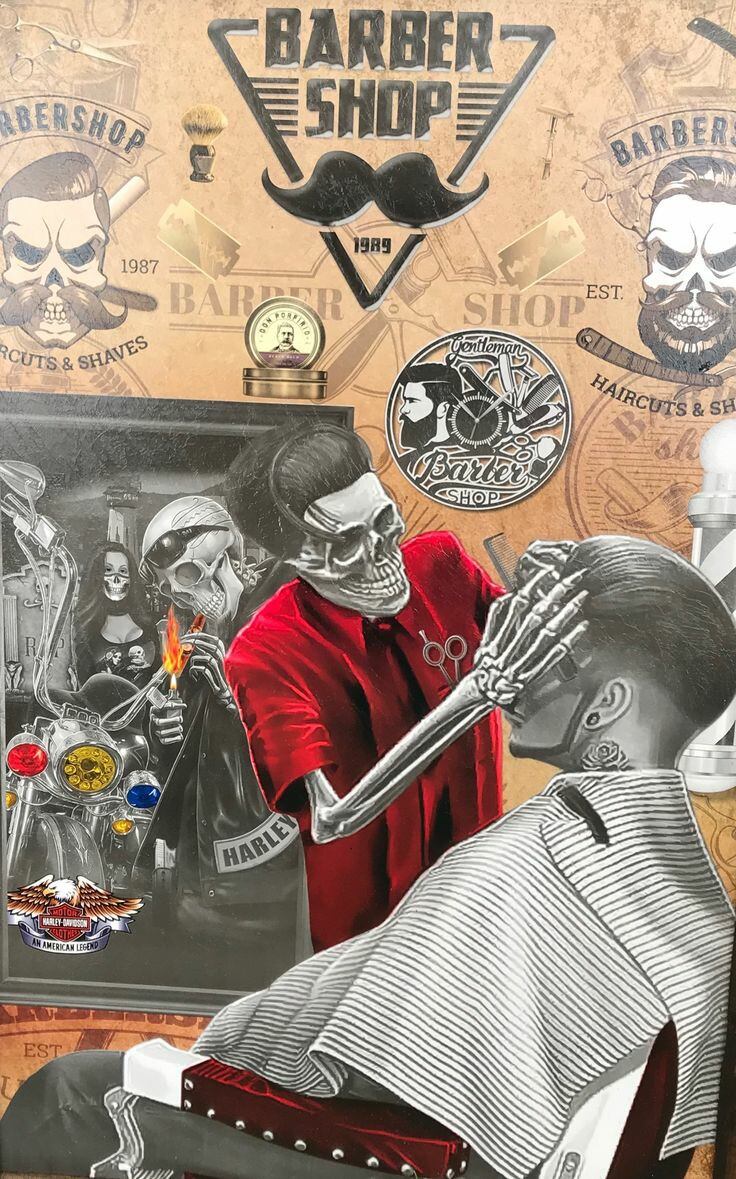 hiasan dinding poster barbershop 01 plus bingkai ukuran 53×35 | Lazada ...