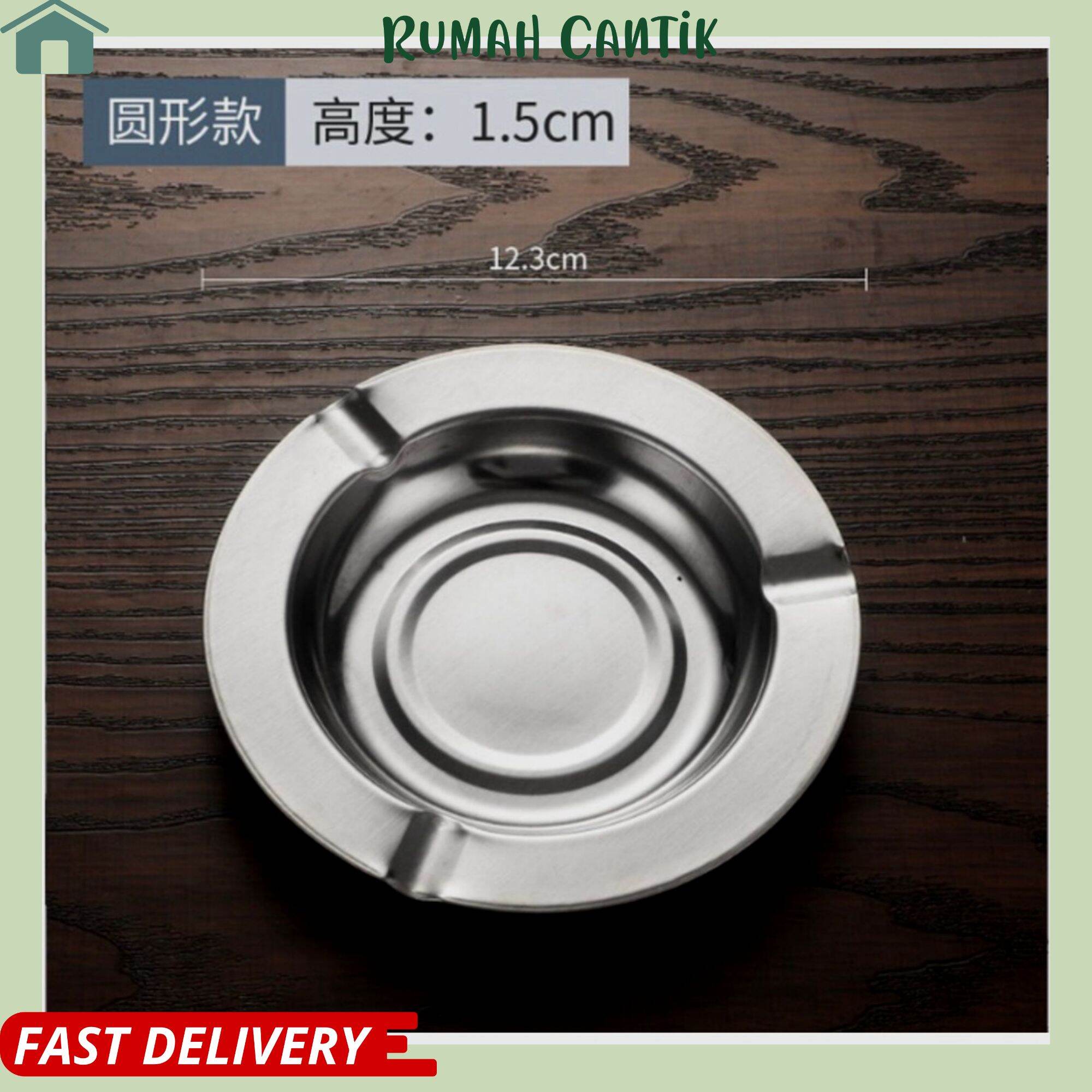 ASBAK ROKOK STAINLESS STEEL / ASBAK SENG BULAT TEMPAT ASBAK ROKOK ...