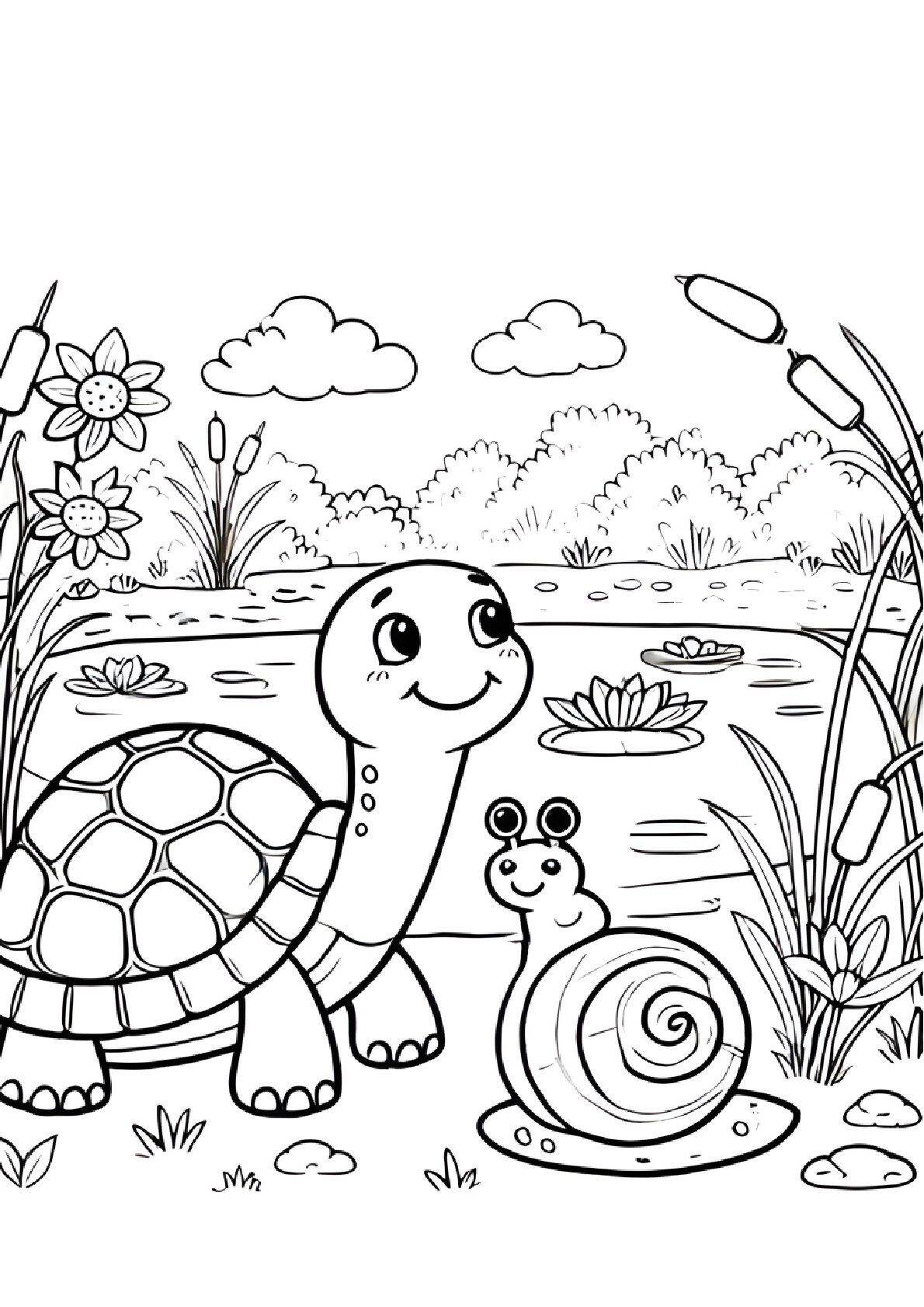 Kertas Gambar Mewarnai A4 Kura kura / Coloring / Sketsa Gambar / Kertas Mewarnai / Kertas Gambar ...