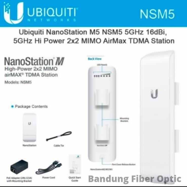 Ubiquiti Nanostation M5 5GHz NSM5 NS-M5 Nano Station M5 | Lazada Indonesia