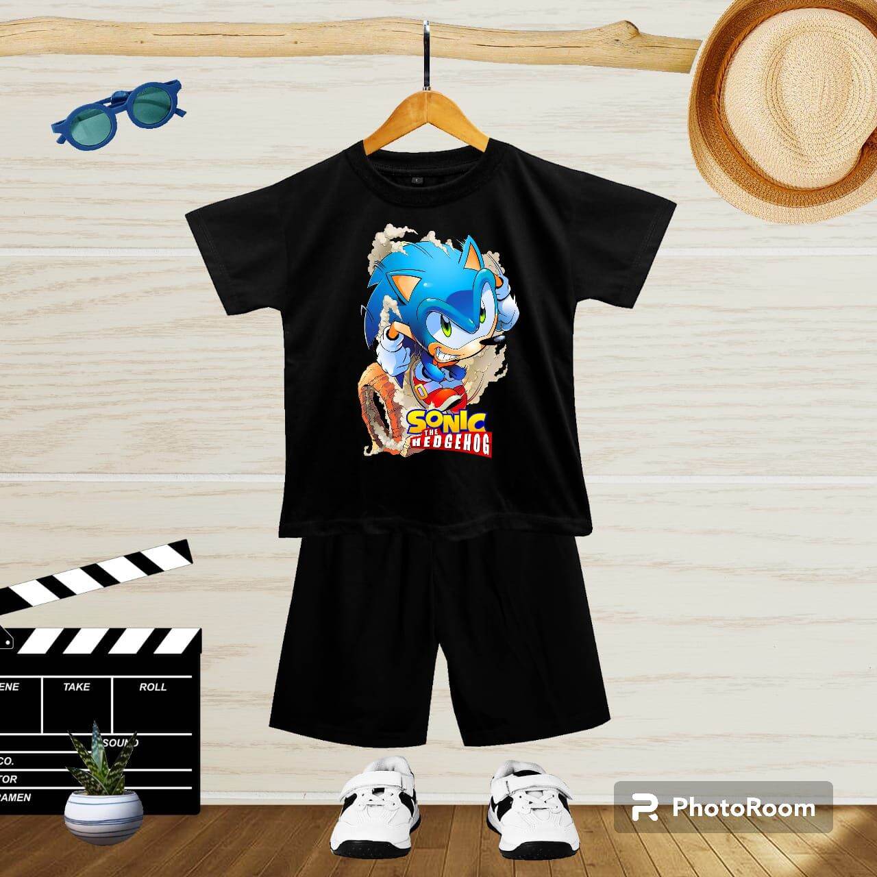 setelan anak anak motif the Sonic gambar baru sablon dtf bisa cod ...
