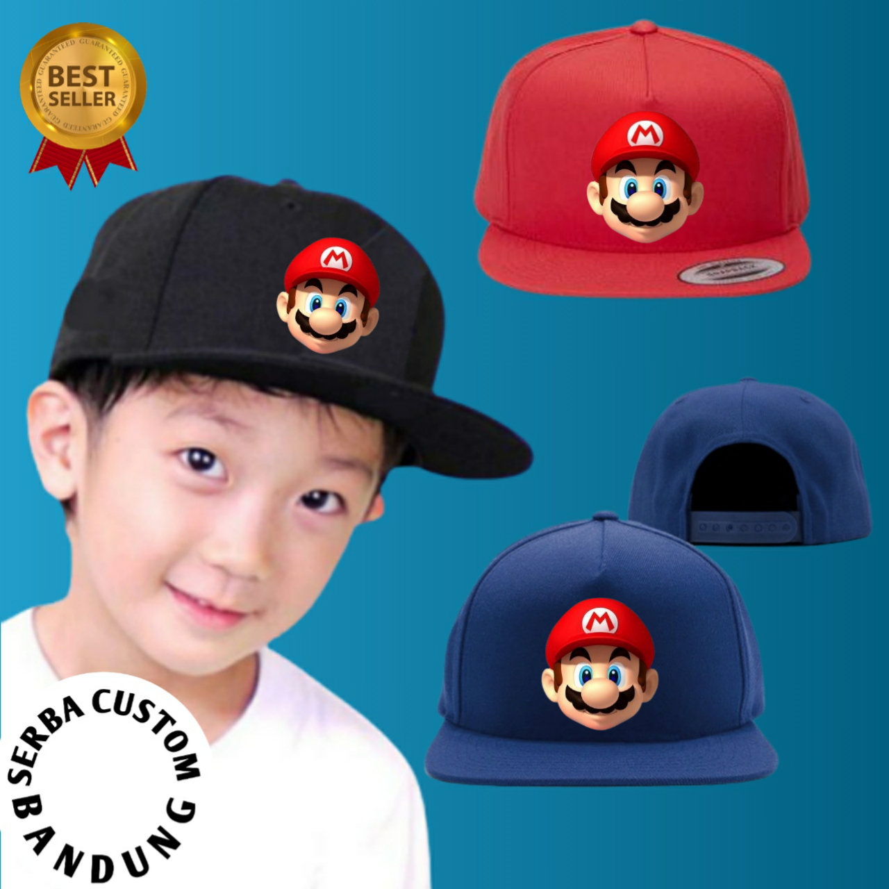 Topi Mario Bros Anak snapback | Lazada Indonesia