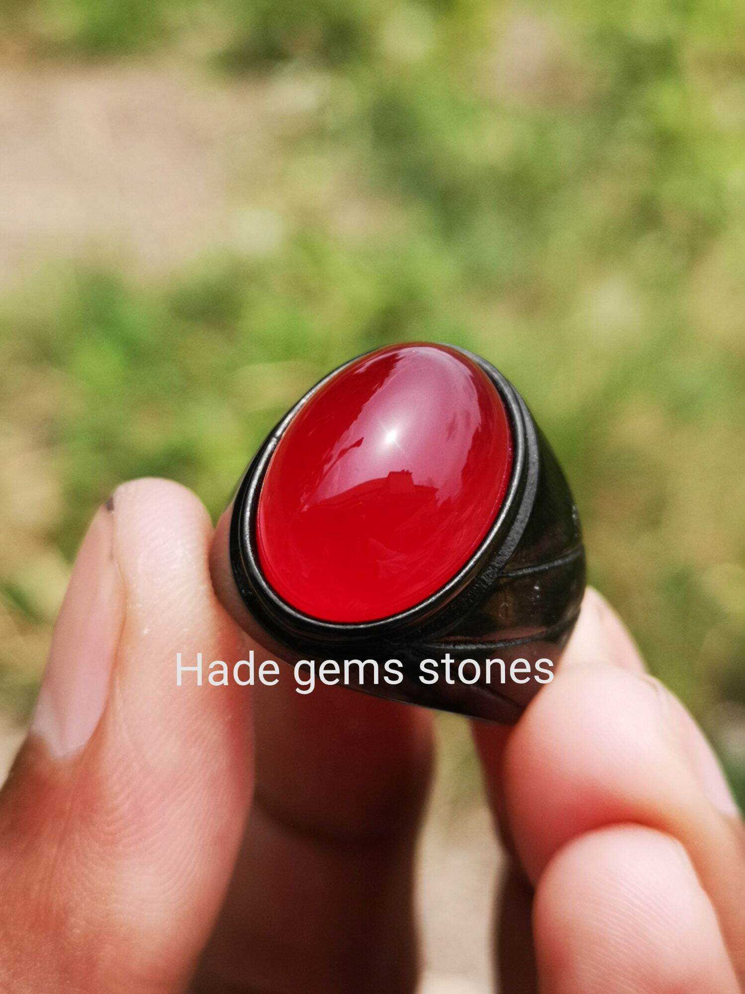 natural batu 100% red baron carnelian super kualitas ring warna hitam ...