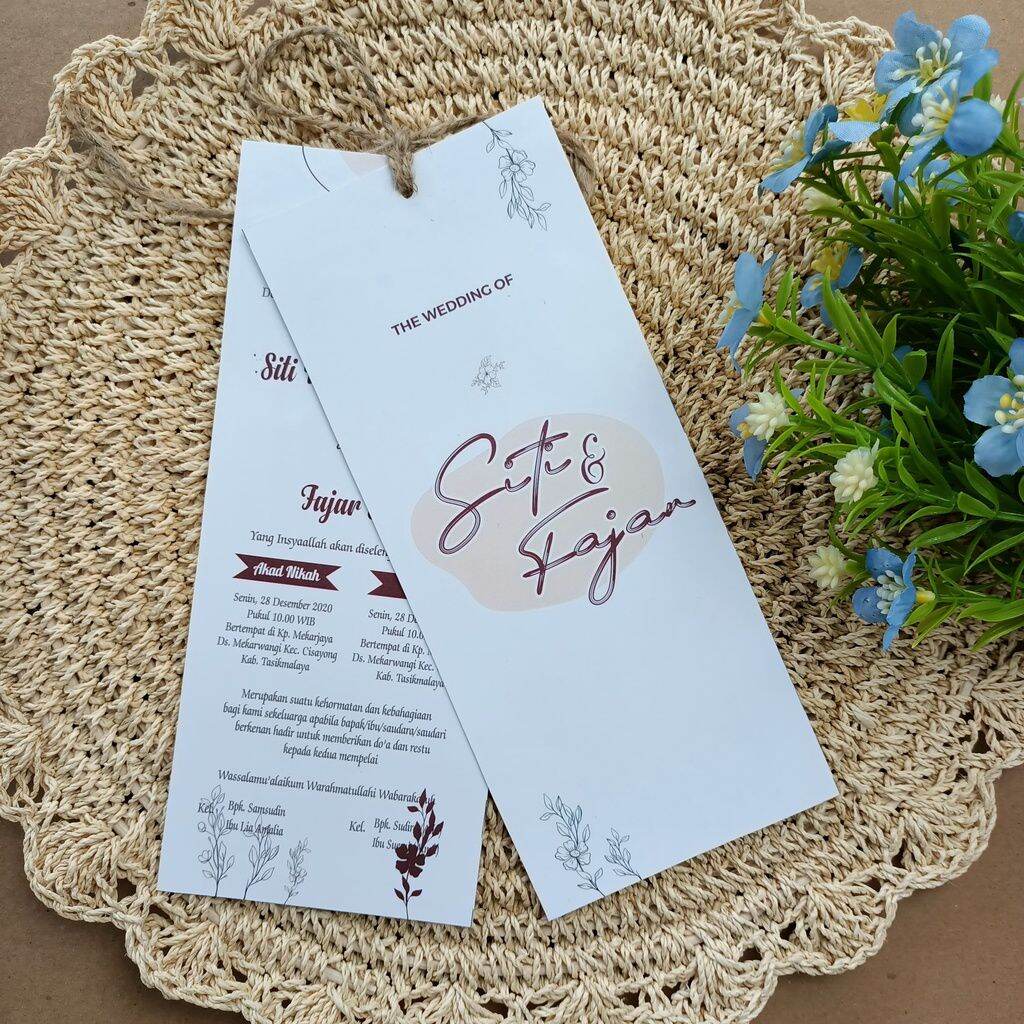 undangan Hang tag 2 lembar 2 pay tali rami pakai poto Bahan Glossy ...