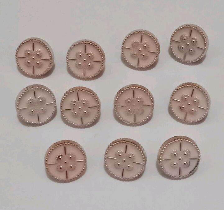 100 kancing Jamur / Kancing Baju gold Hitam putih motif KOCK 11 mm ...