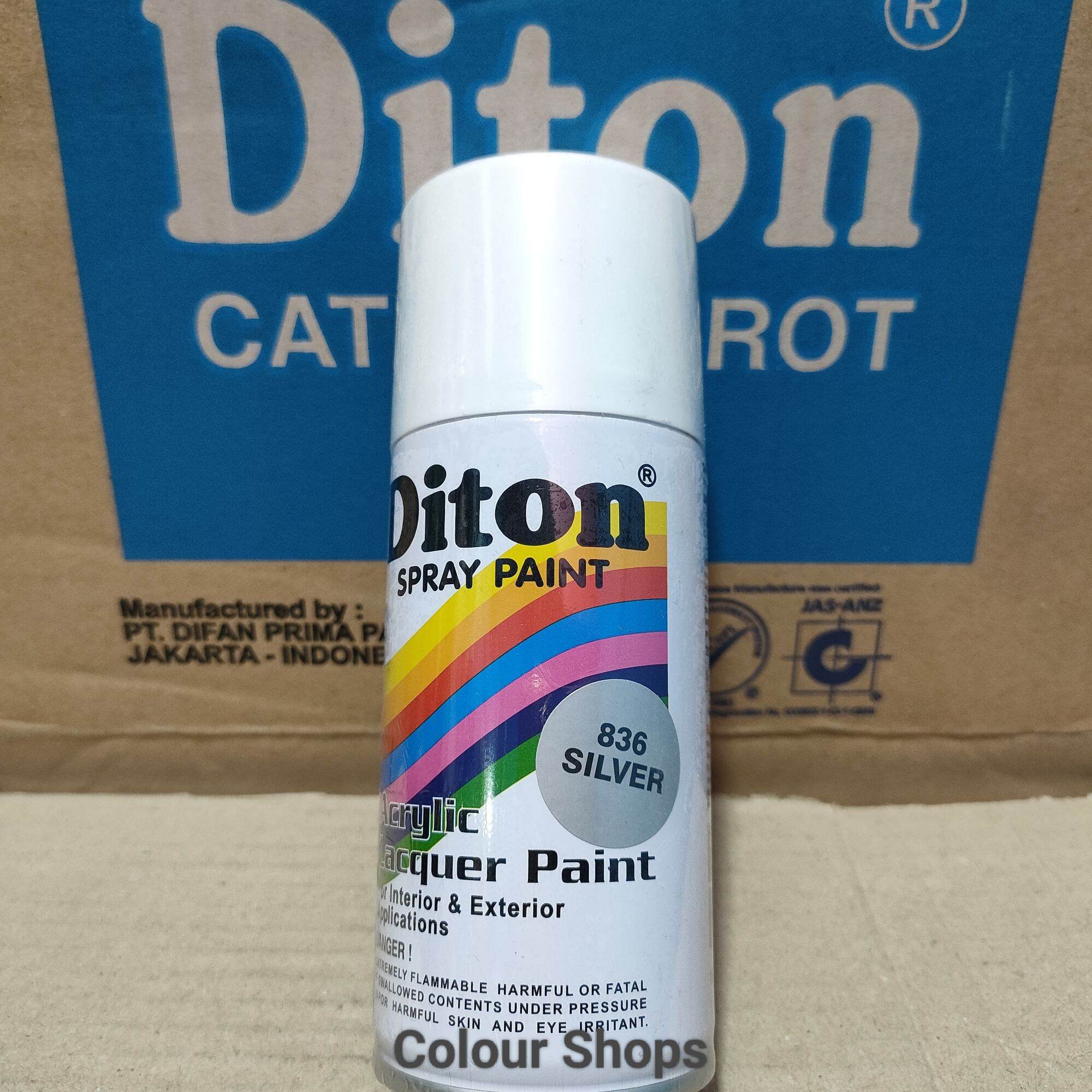 Pilok Pilox Cat DITON Silver Abu Abu 836 150cc Cat Semprot Diton Spray ...