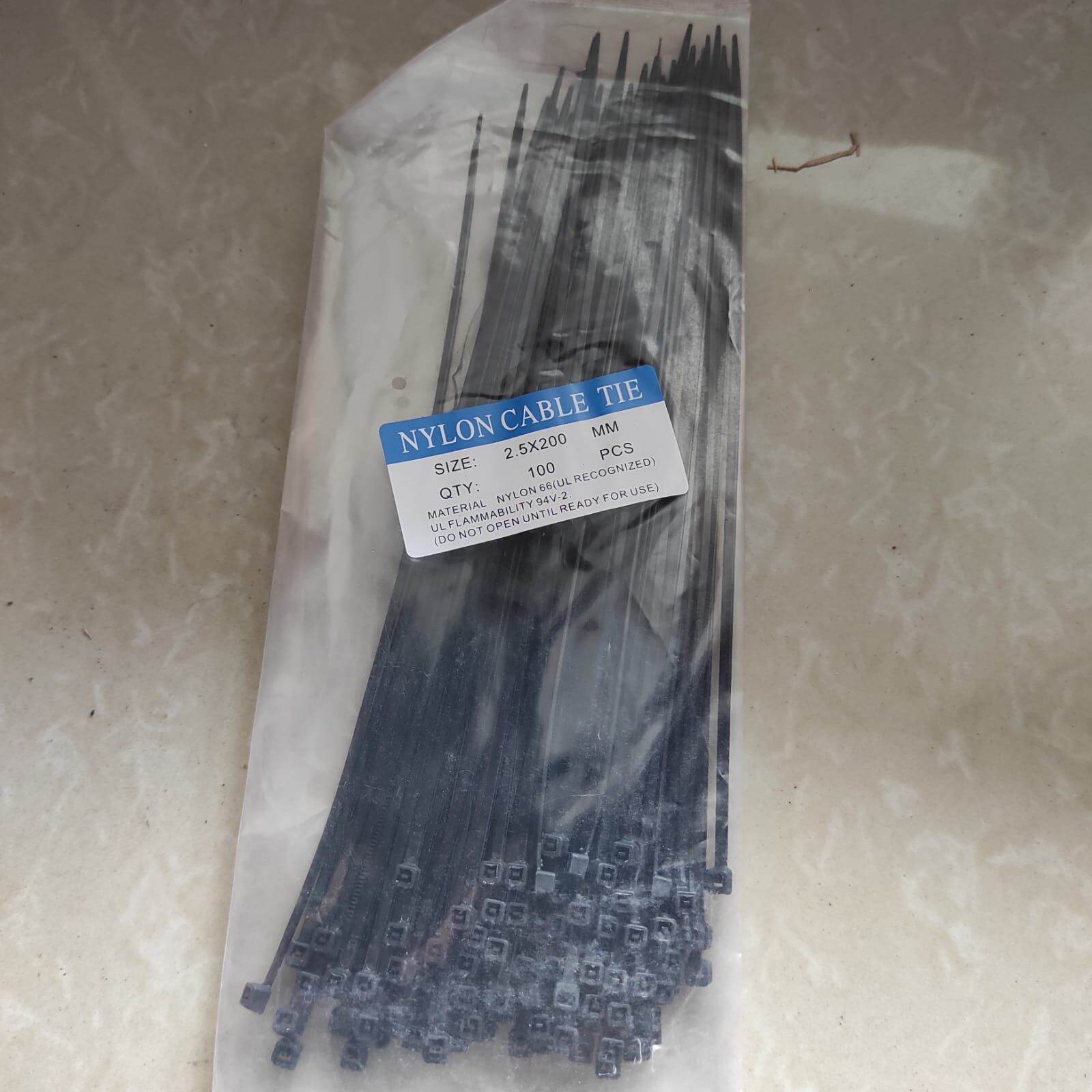 Tali Ties Tali Krek Hitam 2.5 x 100mm 150mm 20mm Isi 100pcs | Lazada ...