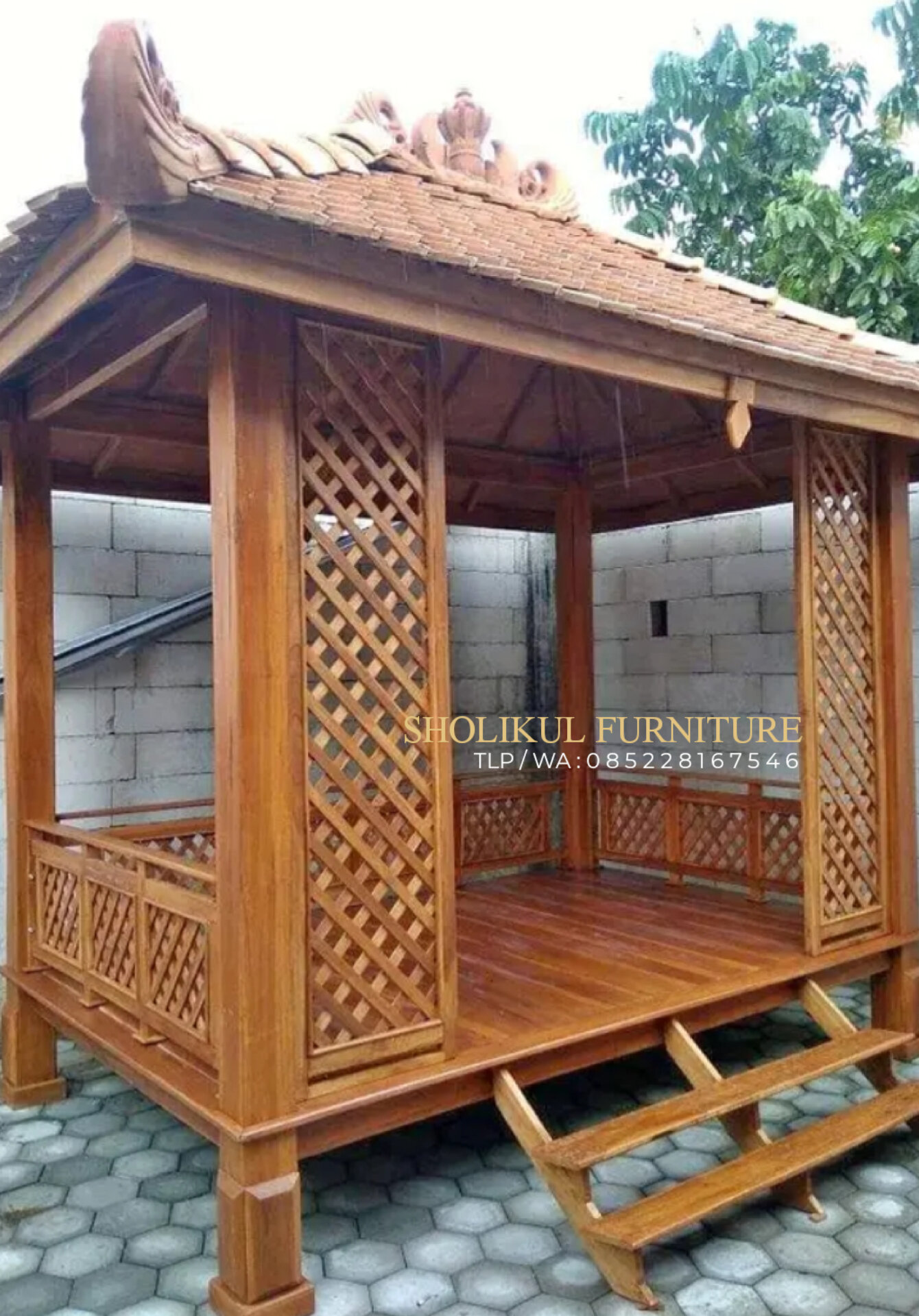 GAZEBO TAMAN MINIMALIS MODERN 3X2 || ATAP SIRAP GENTING TANAH | Lazada ...
