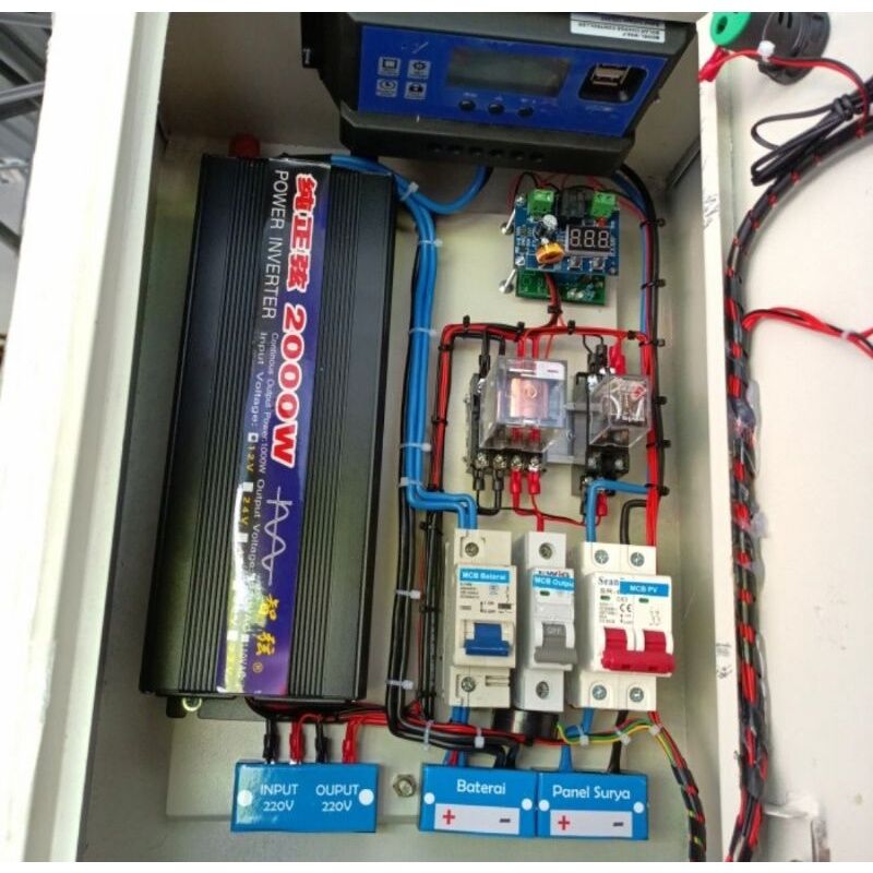 PAKET BOX PANEL PLTS 2000watt PSW tenaga surya solar cell | Lazada ...