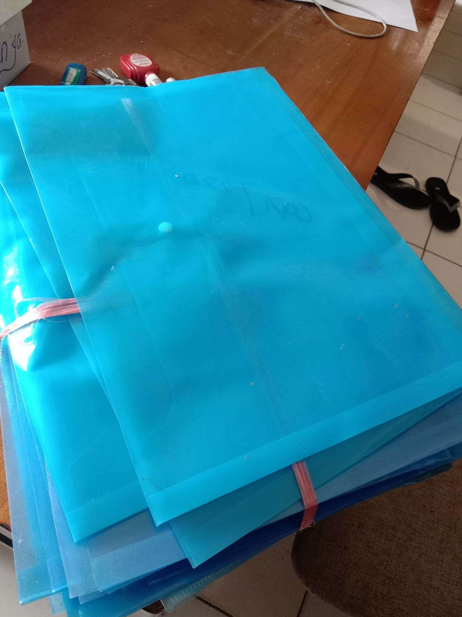 10pcs map plastik transparan warna biru kancing dan tali | Lazada Indonesia