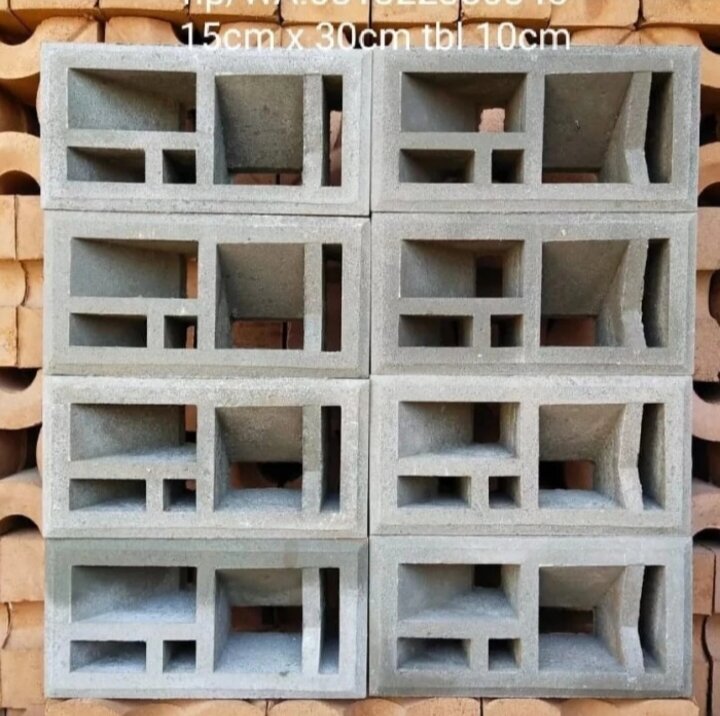roster beton lubang angin anti tampias/varian motif ukuran 15x30cm ...