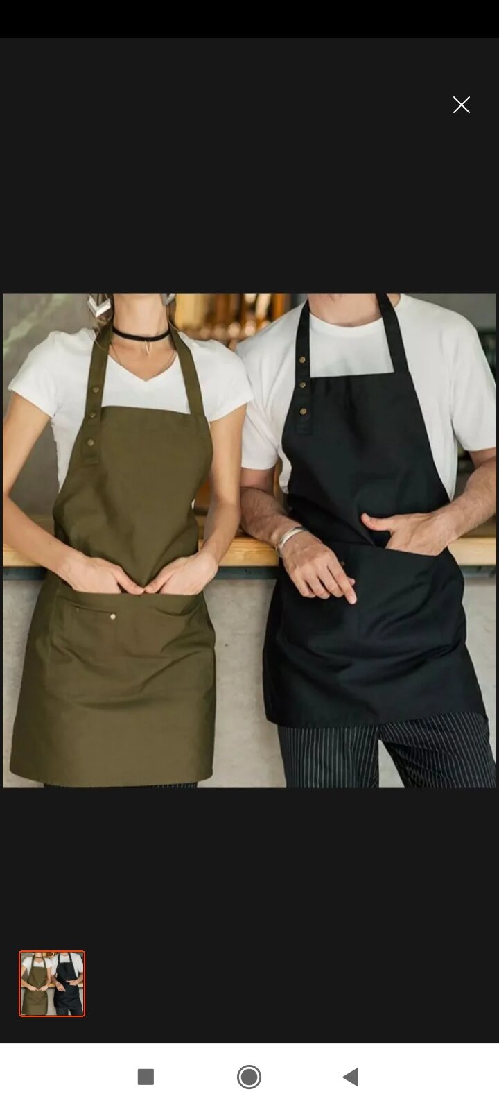 apron barista model kancing ukuran bisa request | Lazada Indonesia