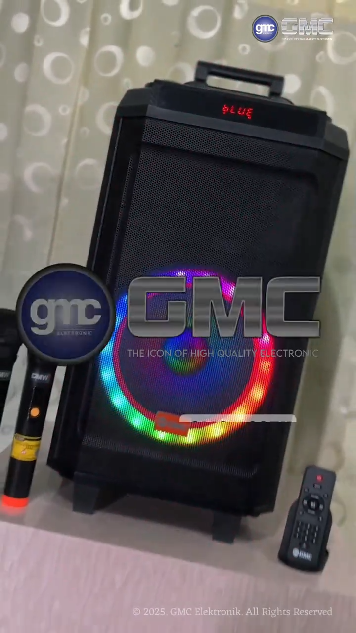 Speaker GMC Portable 883K Bluetooth Full Bass Pairing Mode Free 2 Mic ...