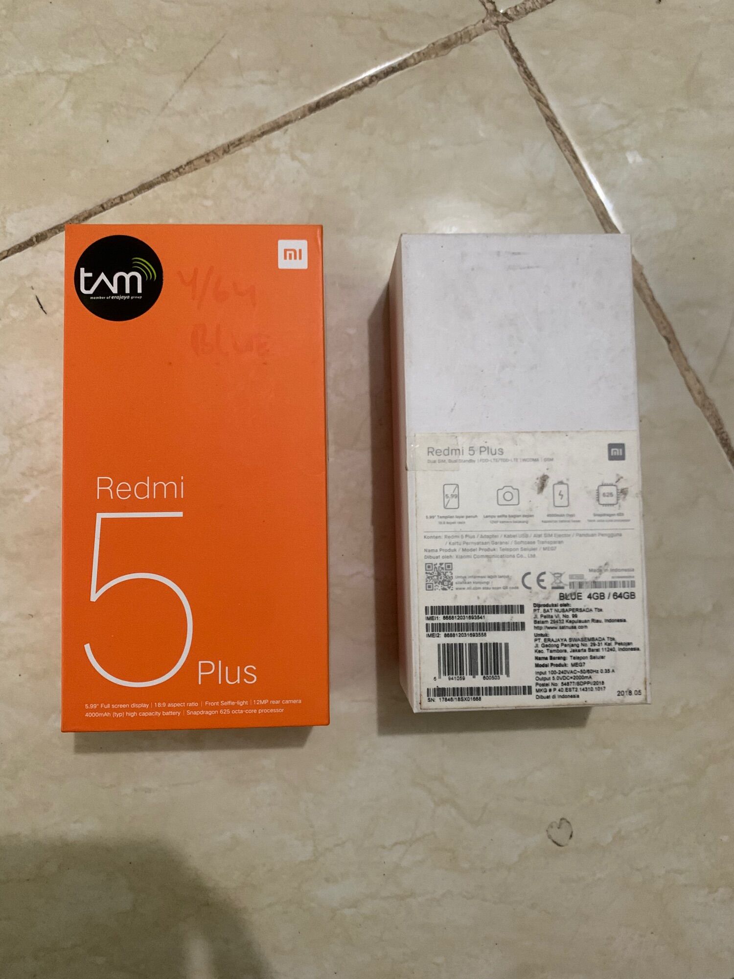 DUS BOOK KARDUS BOX KARTON XIAOMI REDMI 5 PLUS ORIGINAL COPOTAN ...