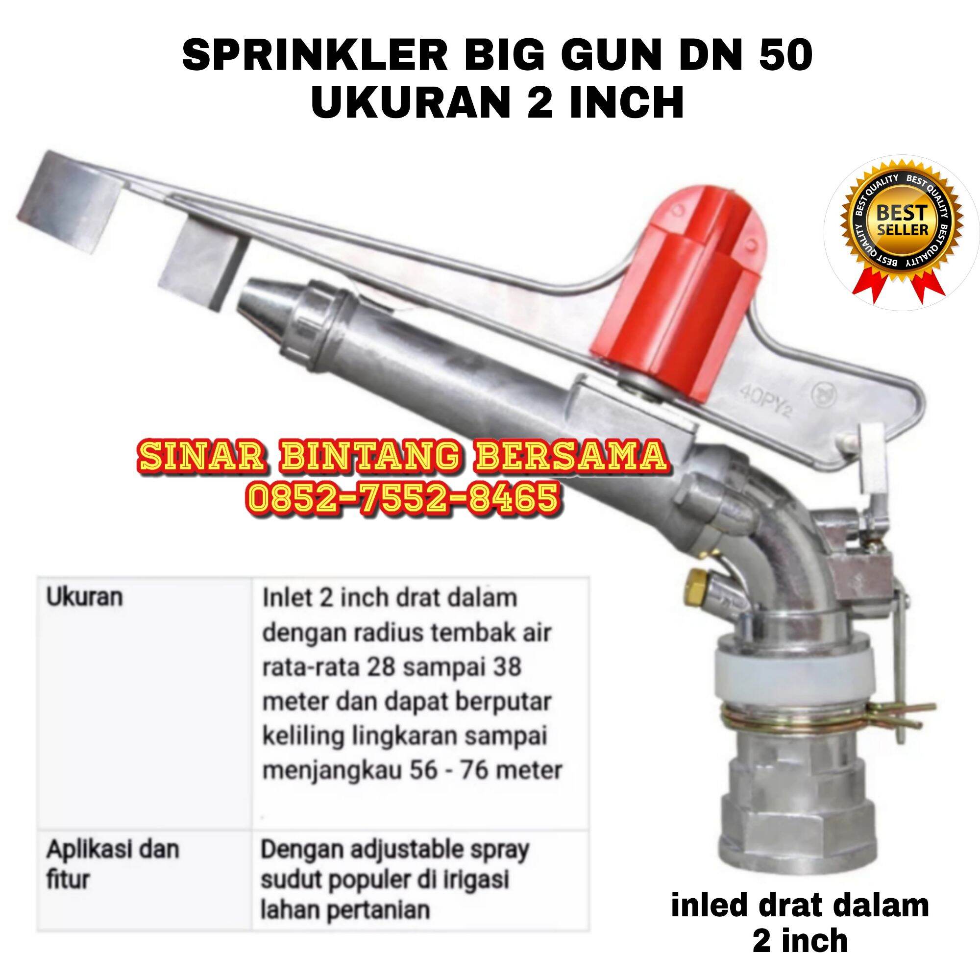 SPRINKLER BIG GUN DN 50 UKURAN 2 INCH | SPRINKLER PERTANIAN | Lazada ...