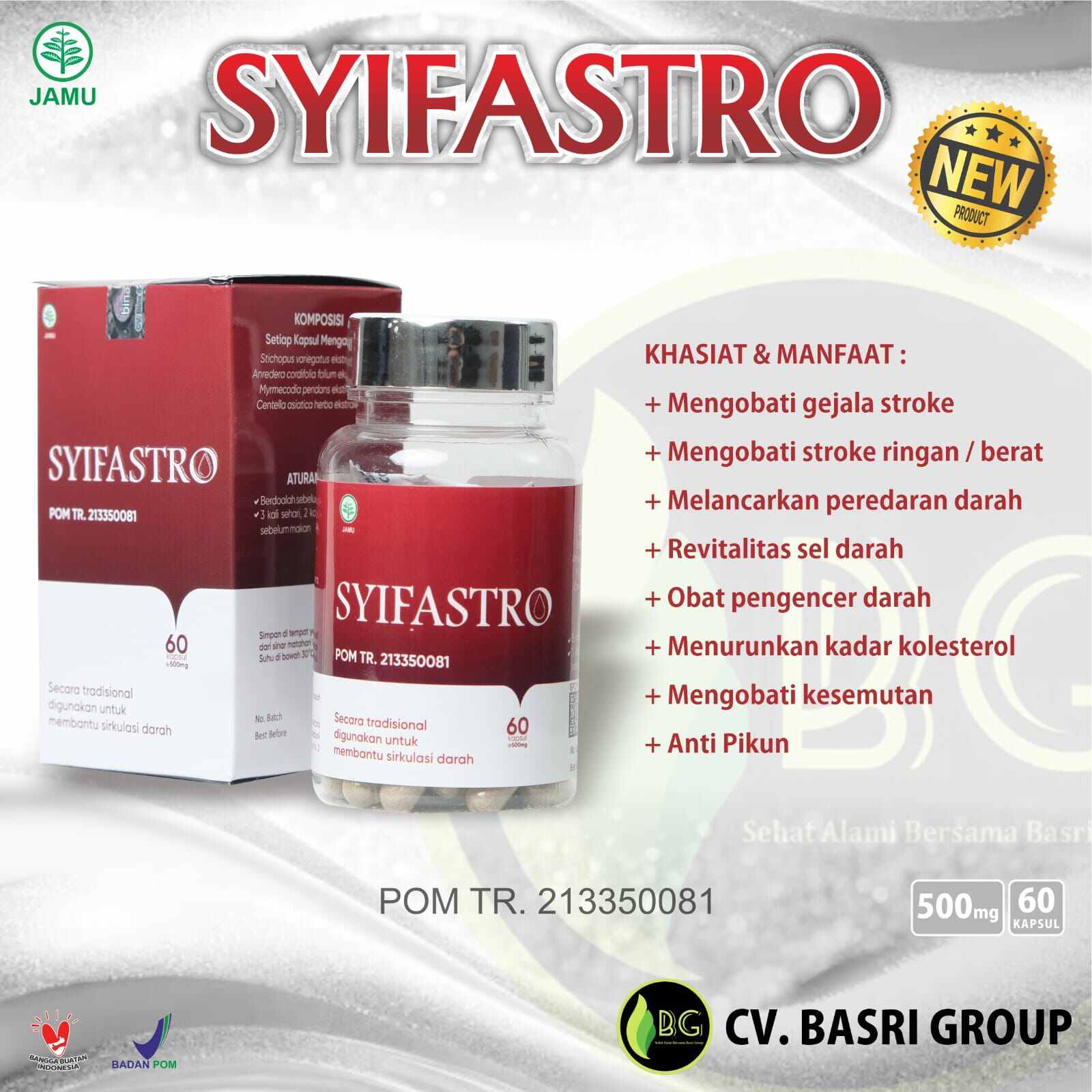 Obat Stroke Super Ampuh - SYIFASTRO - Kemasan Kapsul 500mg Resmi BPOM ...