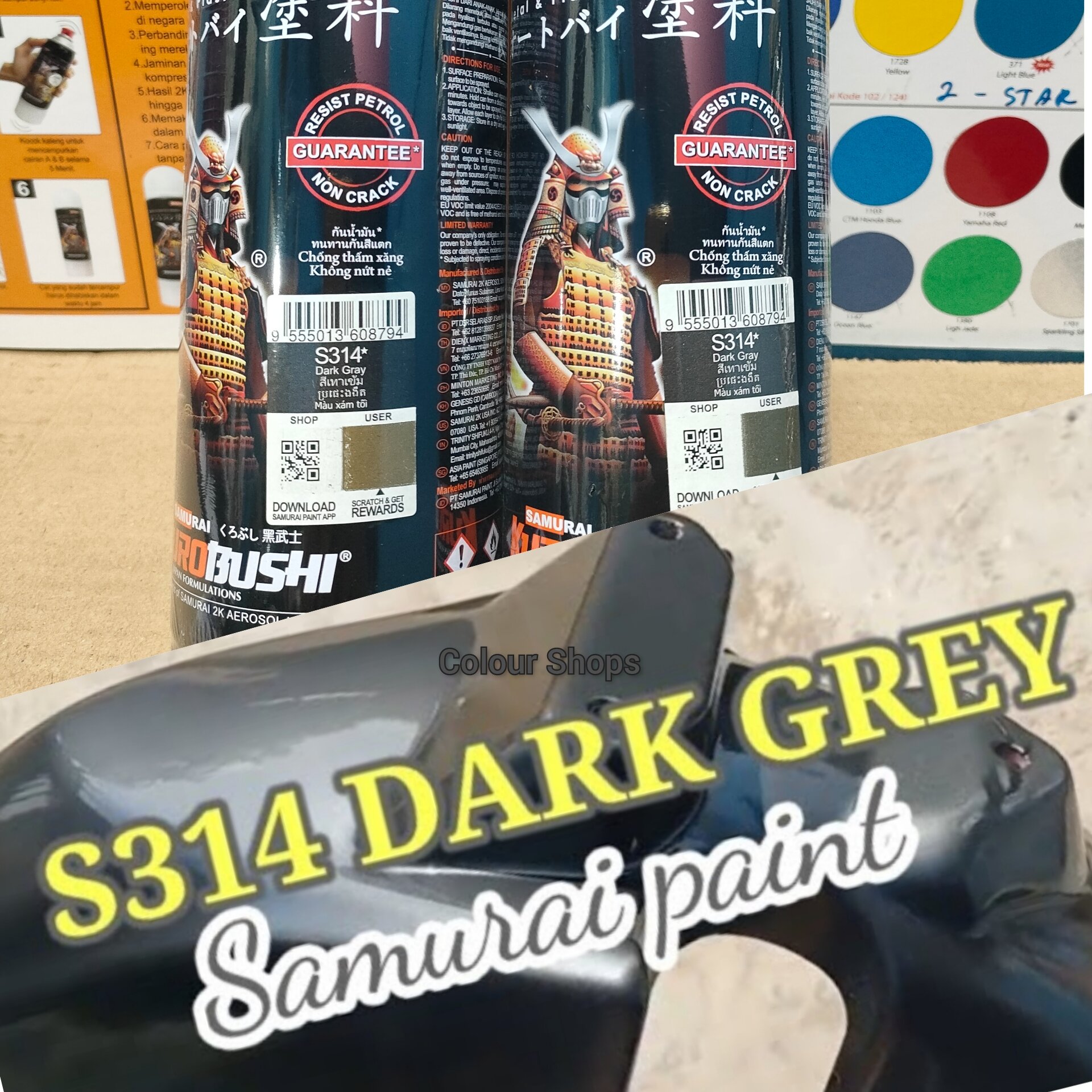 Pilok Pilox Cat Samurai Dark Grey Abu Abu Tua Gelap S314 314 Glossy 400ml Cat Semprot Samurai ...