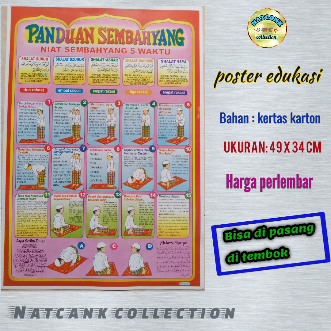 poster edukasi pengenalan tentang tata cara solat | Lazada Indonesia