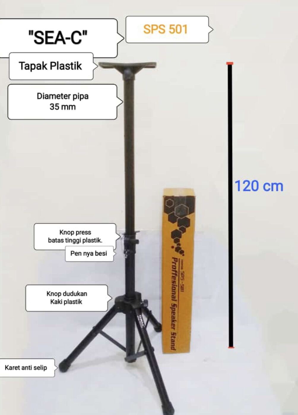 Stand tripod tiang speker SEAC SPS - 501 per 1 tiang | Lazada Indonesia