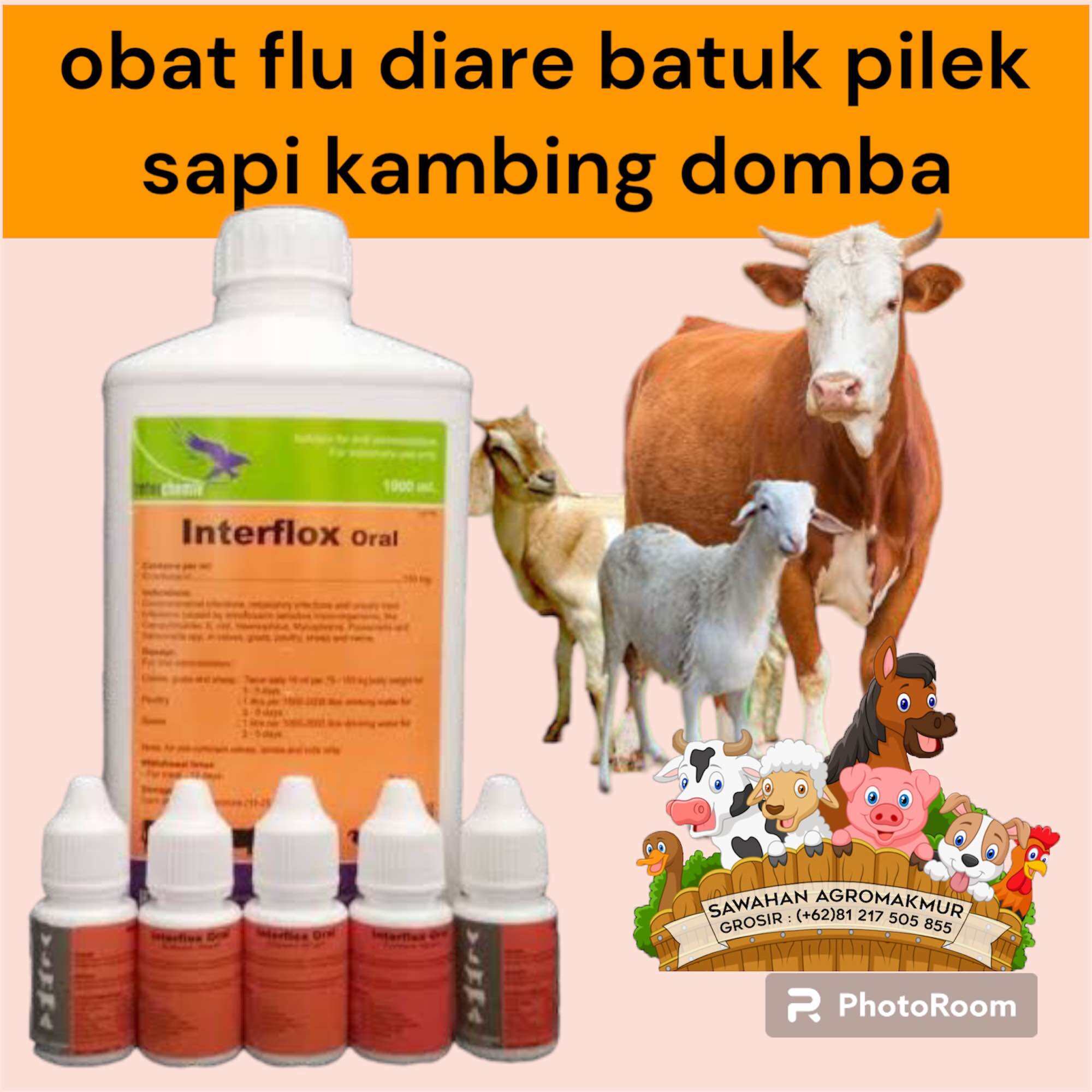 interflox oral obat diare mencret kucing kelinci anjing sapi kambing ...