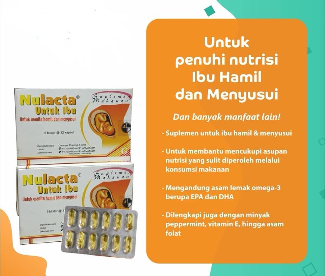 Nulacta suplemen vitamin ibu hamil menyusui per strip (12 kapsul lunak ...