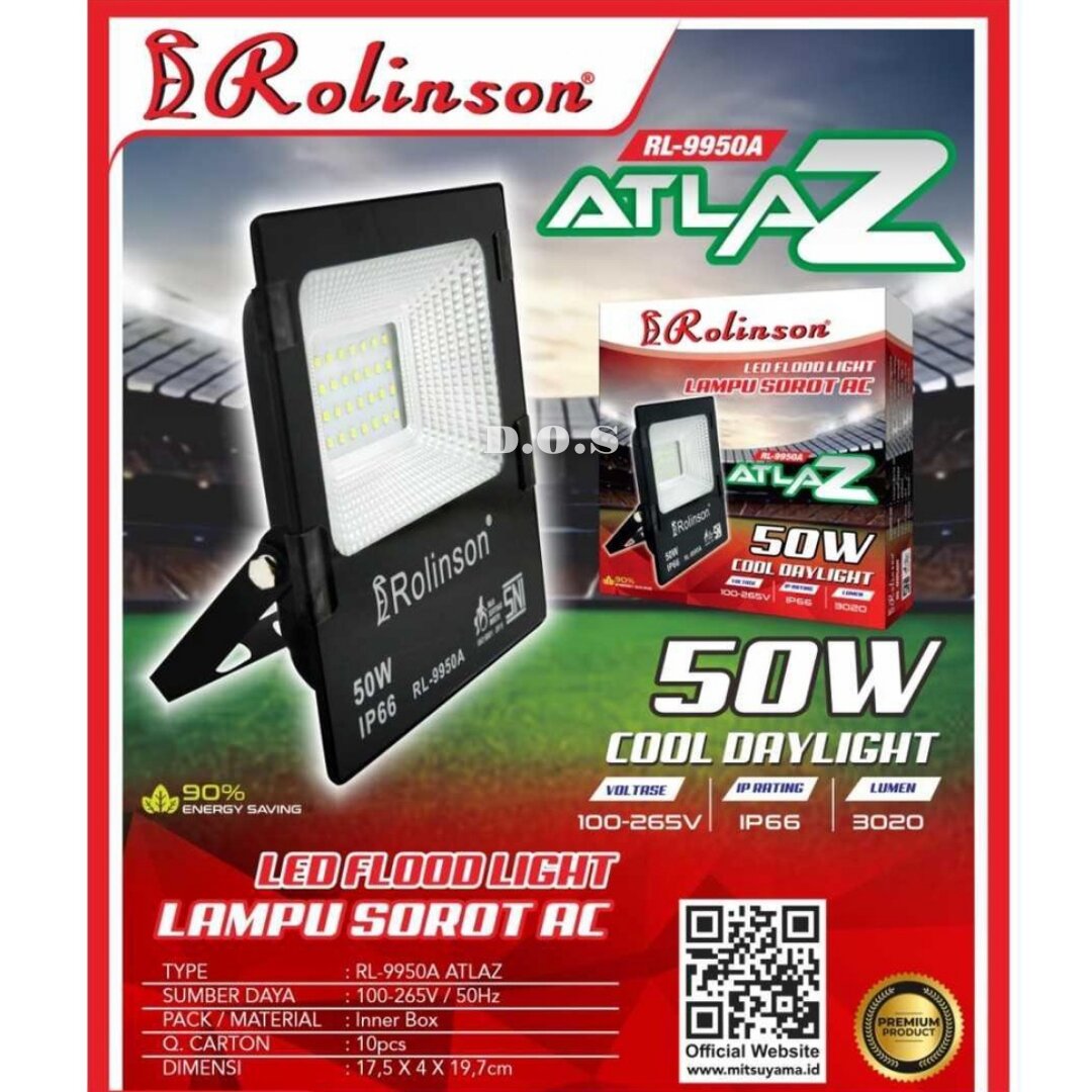 Lampu Sorot Listrik AC 50 Watt AC ROLINSON ATLAZ RL-9950A Lampu Tembak ...