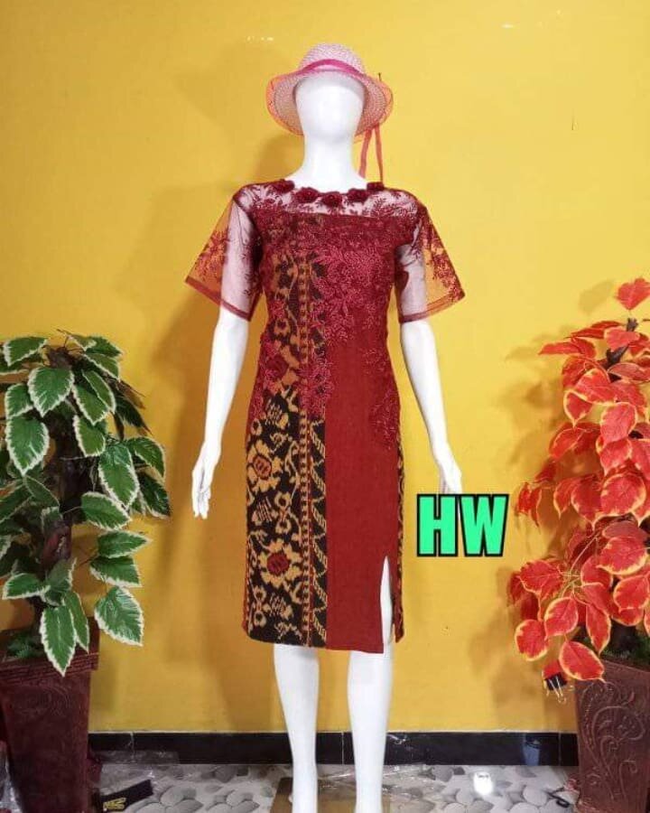 midi dress tenun etnik sabu merah mewah | Lazada Indonesia