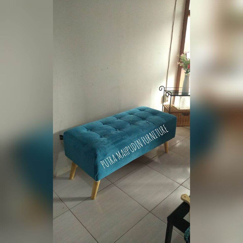 stool panjang sofa panjang bench kancing meja putih | Lazada Indonesia