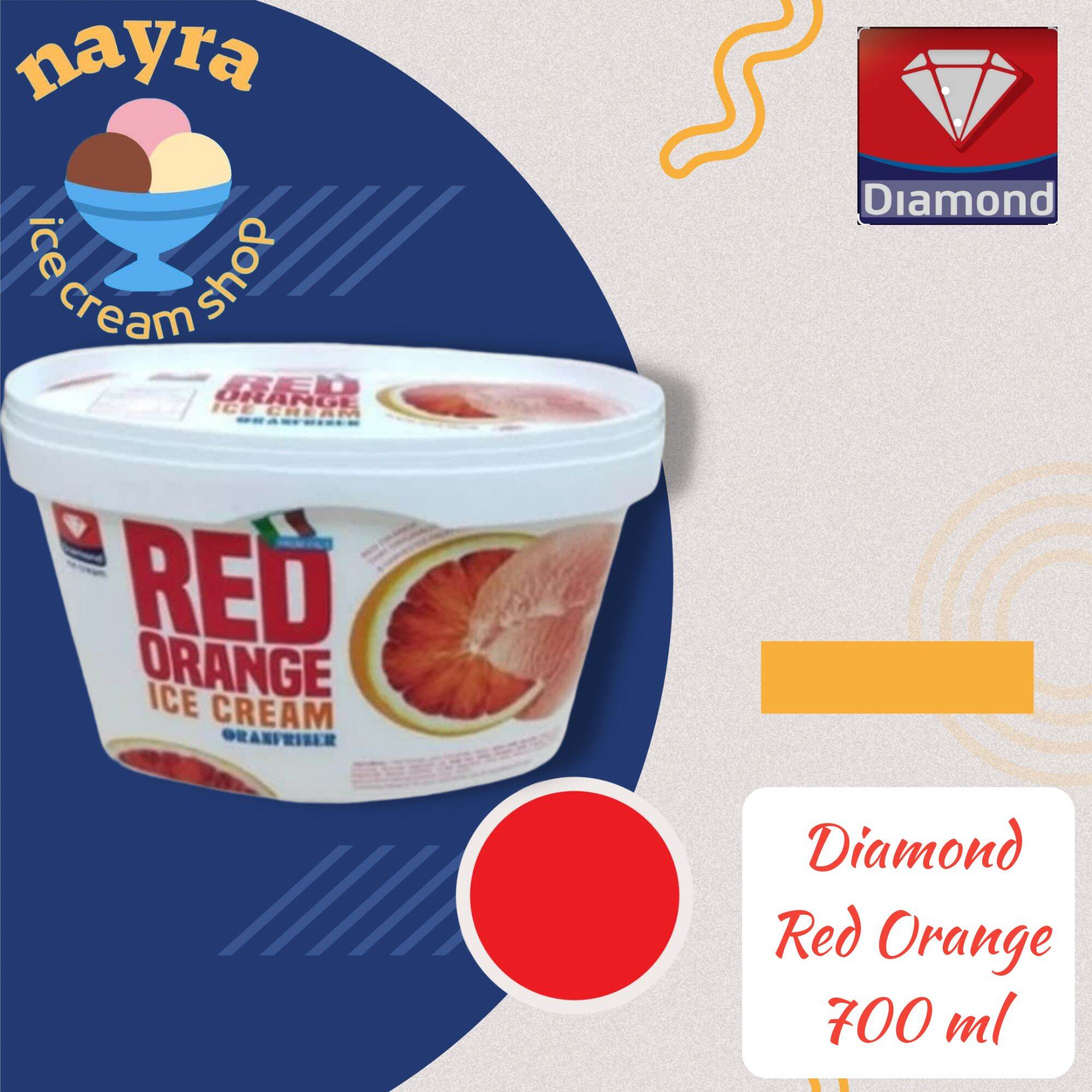Diamond ice cream Red Orange 700 ml | Lazada Indonesia