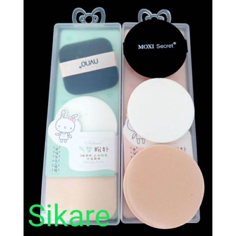 SPONGE BEDAK CUSHION MAKE UP MIKA 3 IN 1 KOTAK BULAT/SPON BEDAK PREMIUM ...