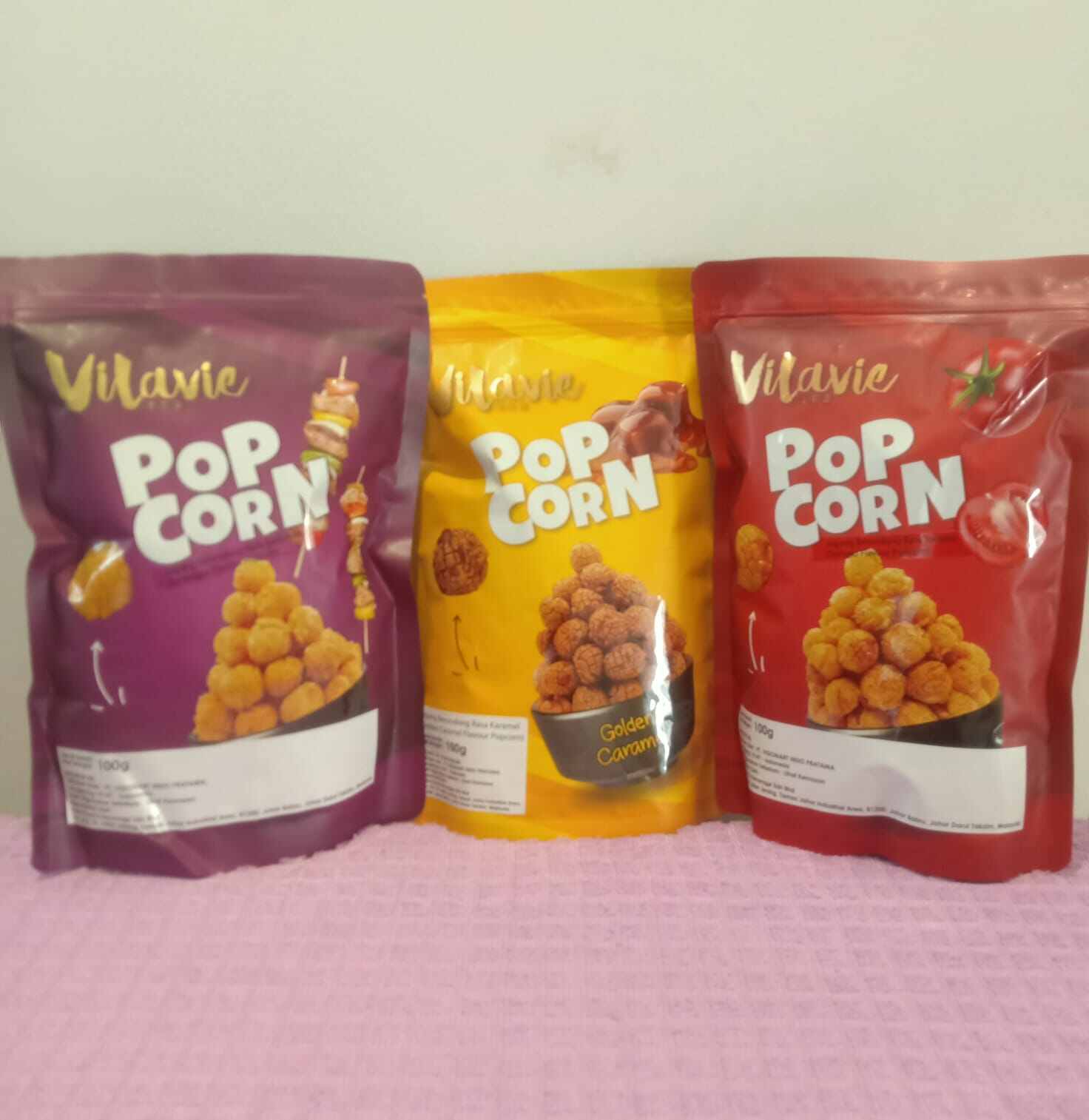 PopCorn Vilavie rasa Golden Caramel Barbeque, Tomato | 100gran | Lazada ...