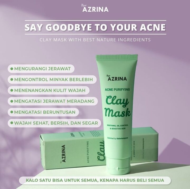 Masker Wajah Azrina Acne Purifying Clay Mask - Penghilang Jerawat dan ...