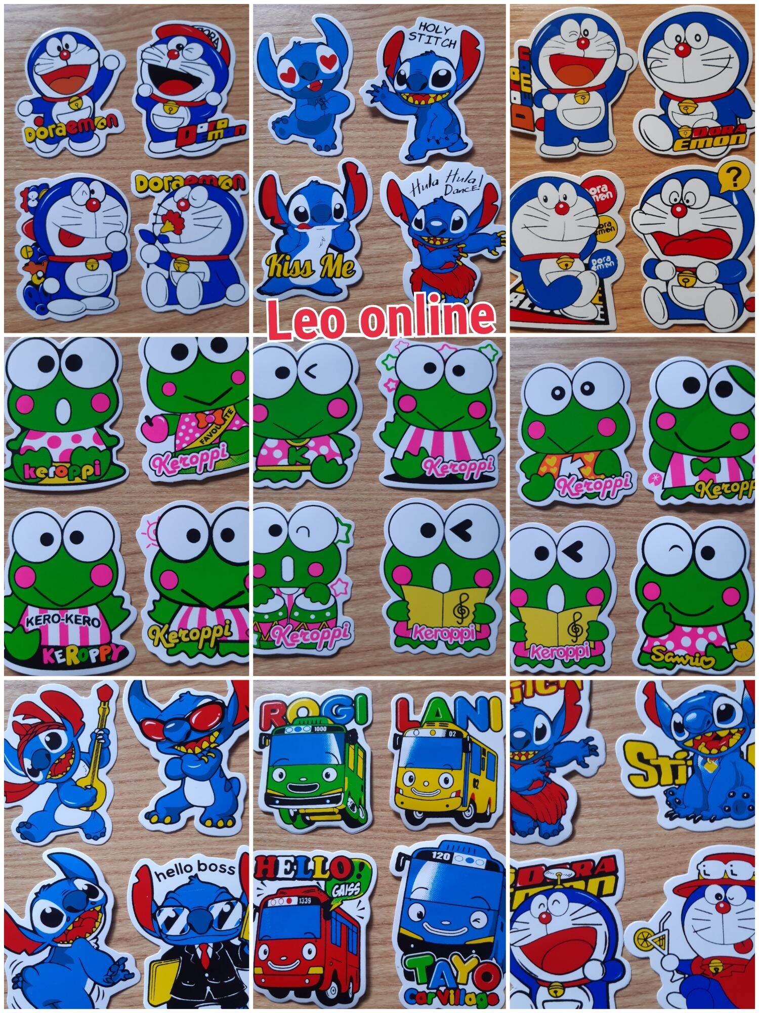stiker karakter kartun isi 10 sticker campur bahan graftac | Lazada ...