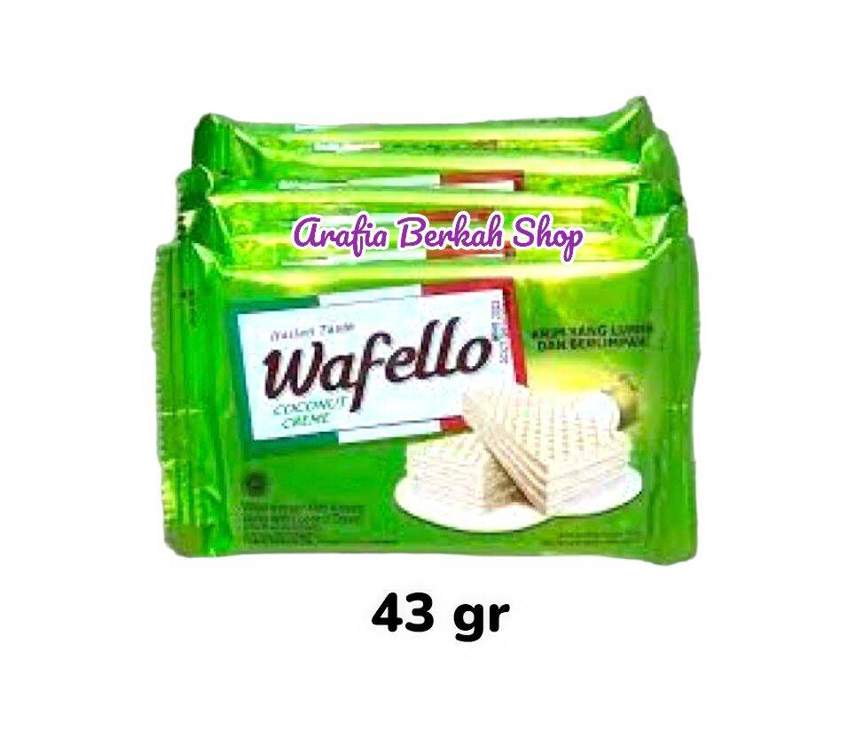 WAFELLO 17 gr 43 gr Waffer Roma 1 Pak Cokelat Butter Cream Coconut ...