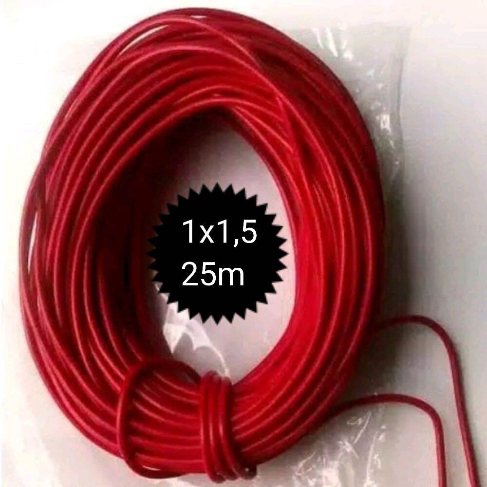 Kabel NYA-F kabel body serabut ukuran 1x1,5 panjang 25 yard (20m),kabel ...