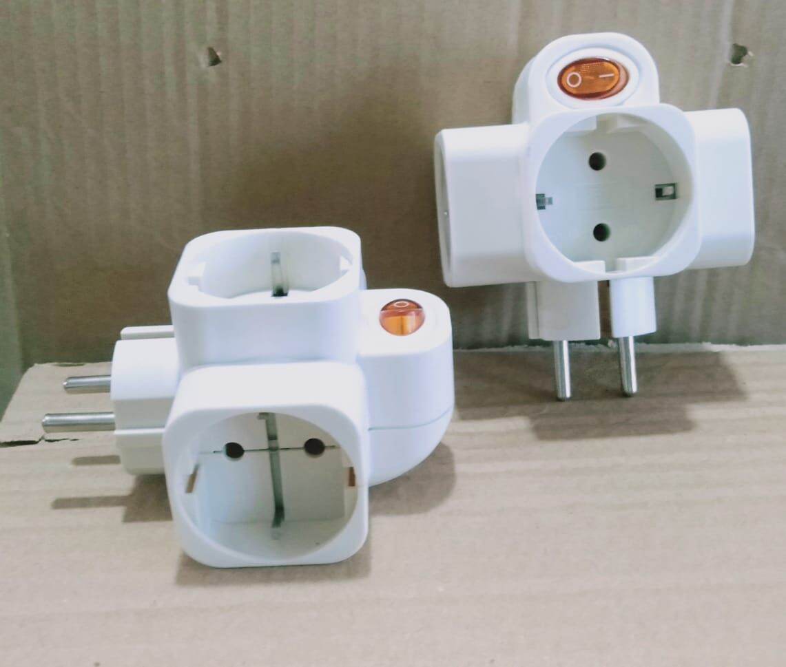 terminal colokan listrik T isi 3 plus saklar lubang colokan sambungan ...