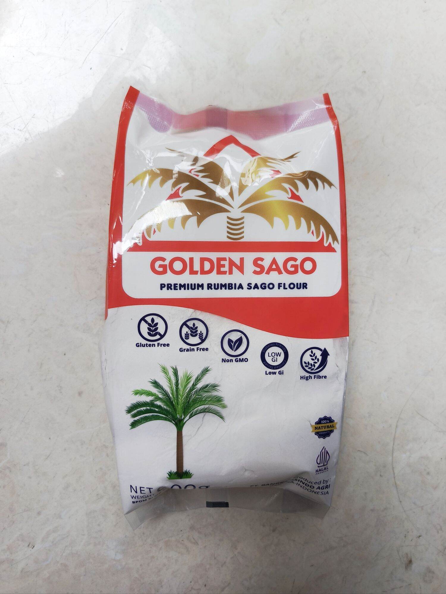 TEPUNG SAGU RUMBIA PREMIUM GOLDEN SAGO 600 GR KEMASAN BARU SAGO FLOUR ...