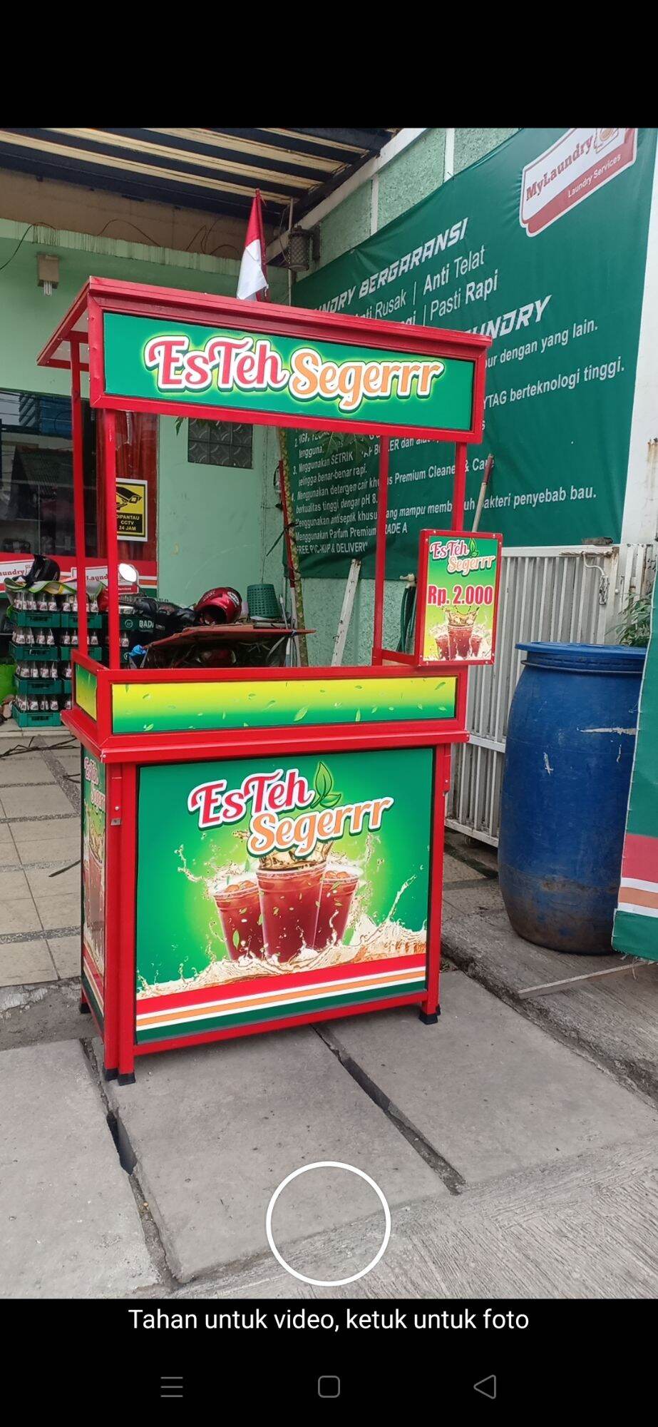 Meja Booth Portabel List Merah | Lazada Indonesia