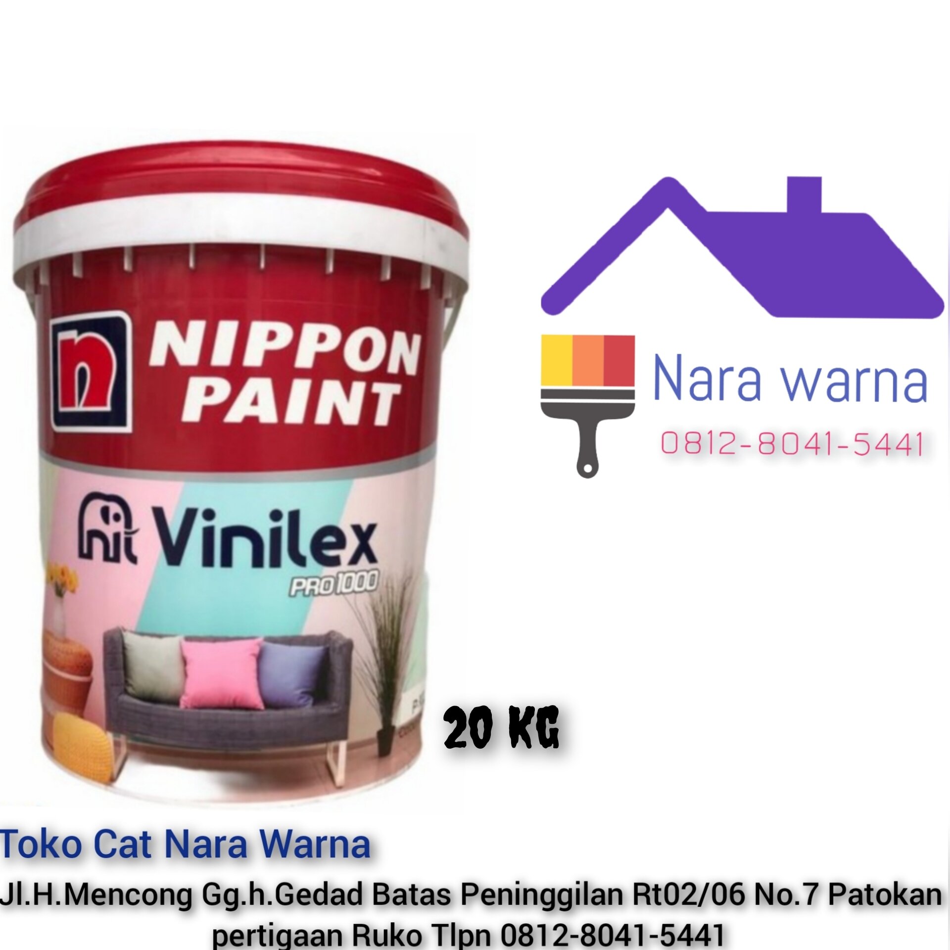 Nippon Paint Vinilex Pro 1000 Cat Tembok Interior 20 Kg (PELL) | Lazada ...