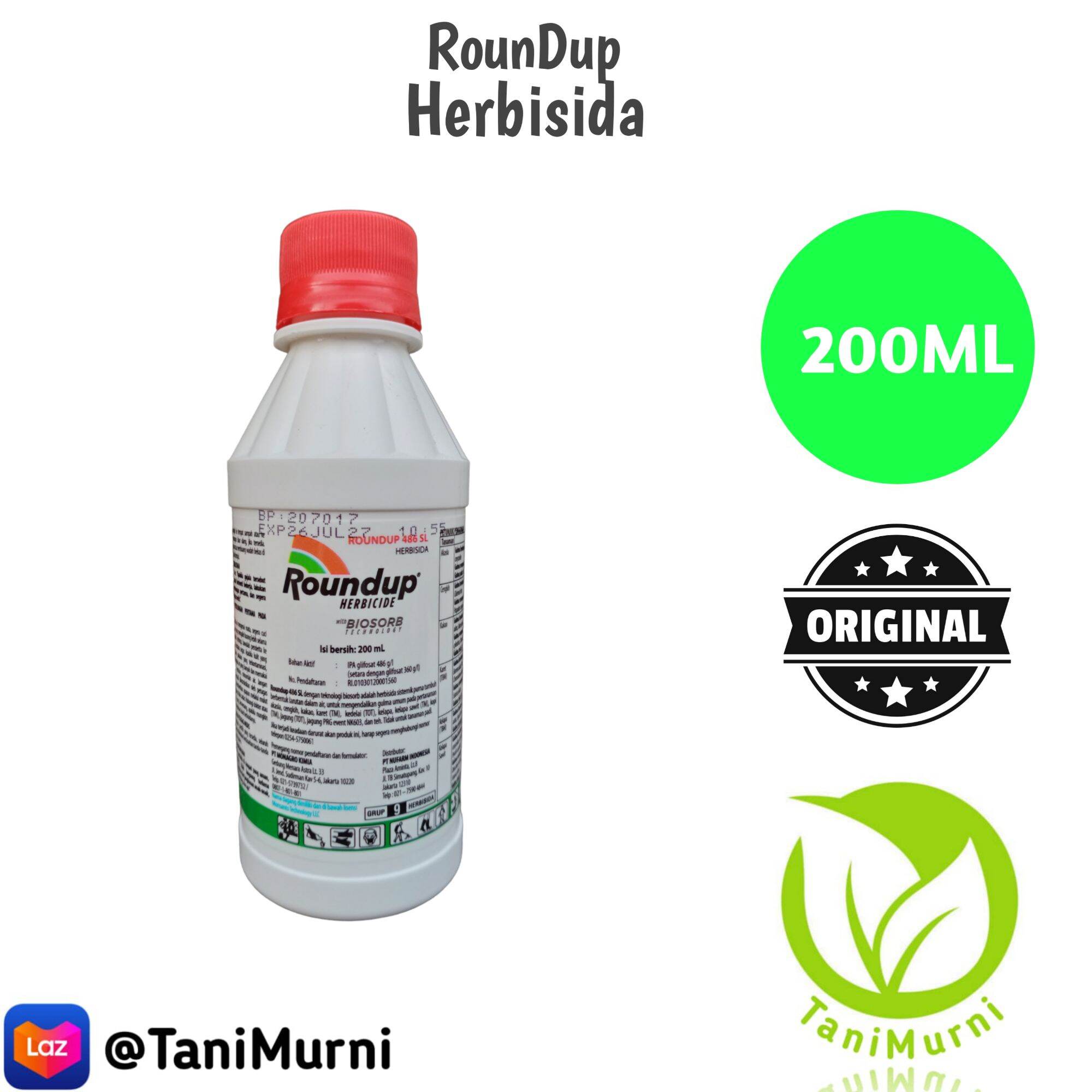 Roundup 486SL 200ML Herbisida Pembasmi Rumput Liar dan Gulma | Lazada ...