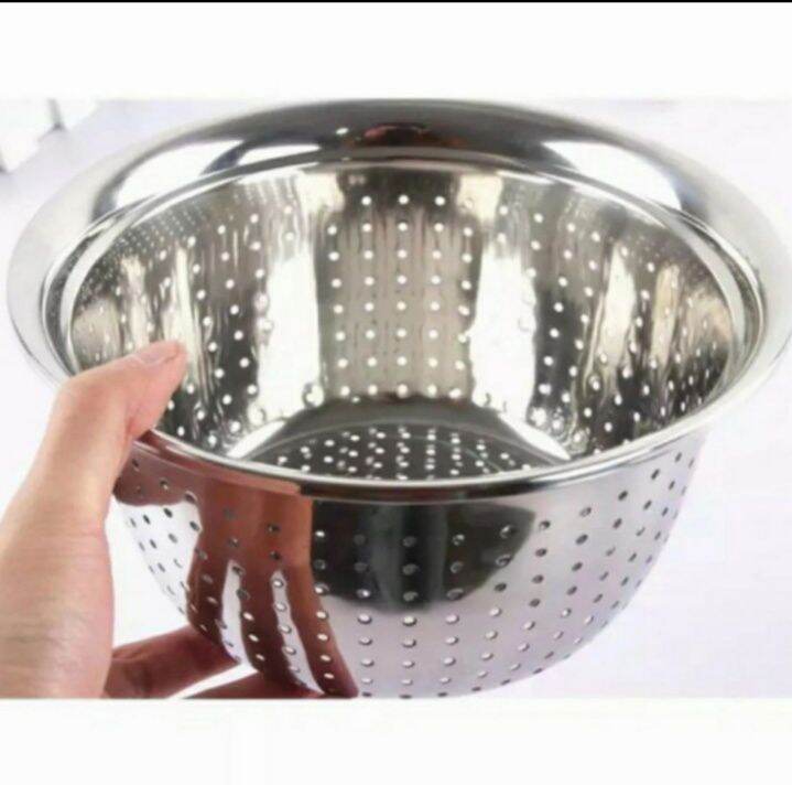 baskom saringan cuci buah dan sayur / baskom bolong stainless | Lazada ...