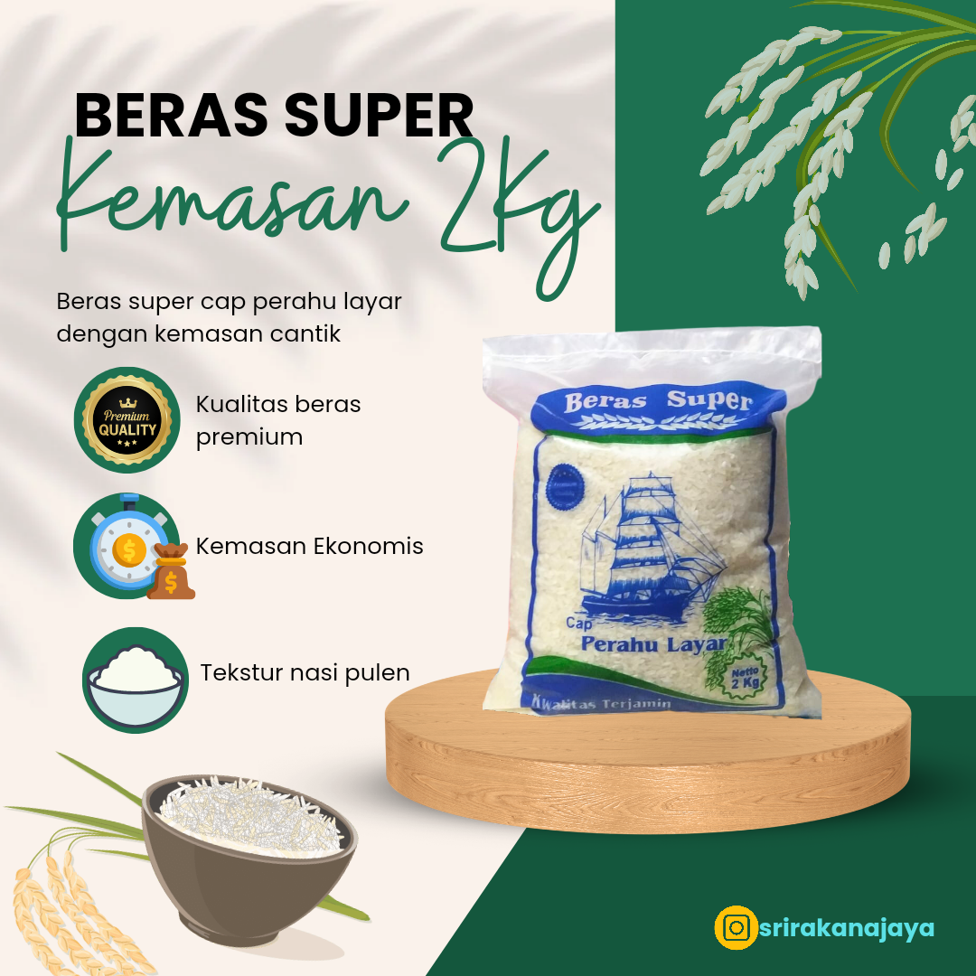 Beras Super Murah 2 Kg/ Beras Ekonomis/ Beras premium kemasan 2 Kg ...