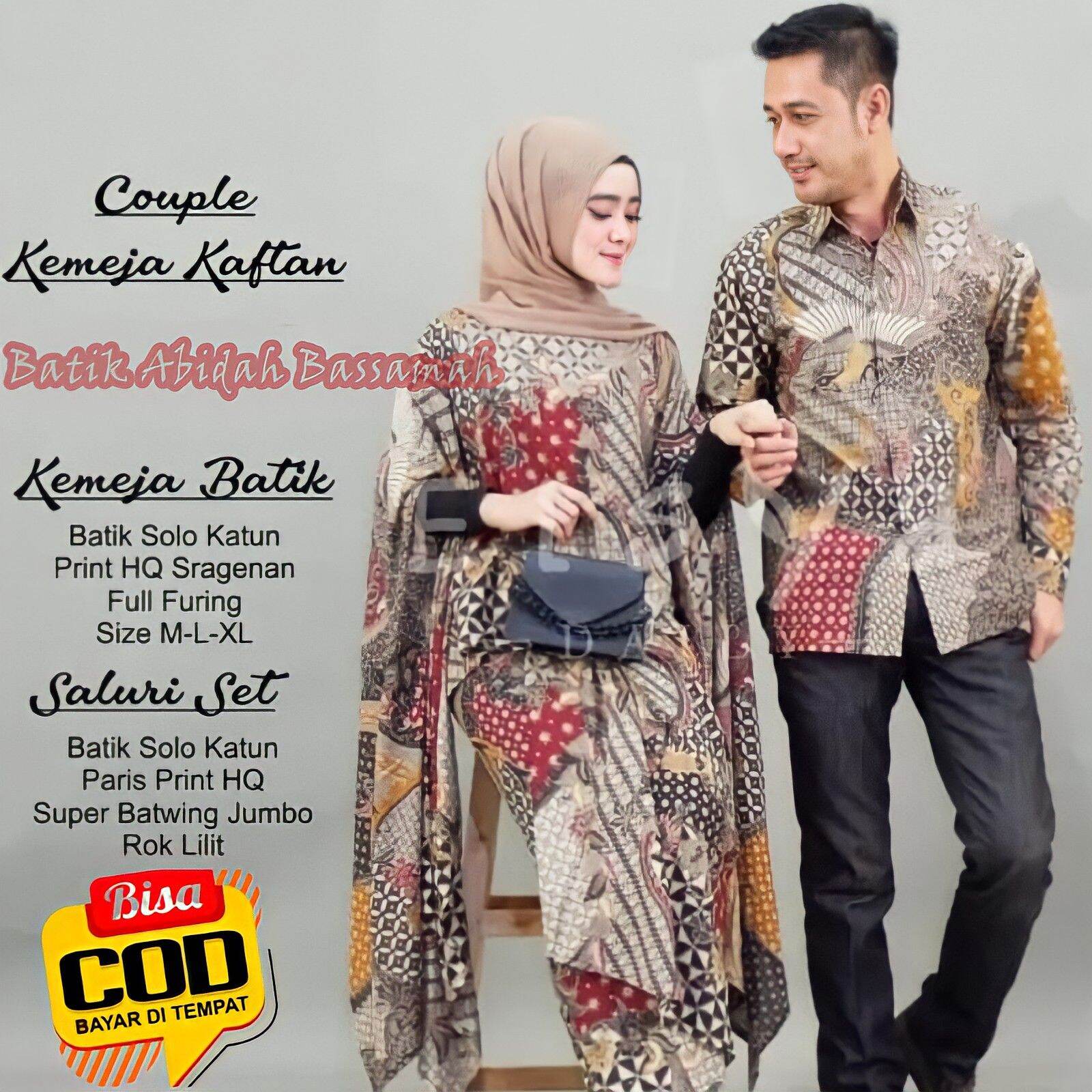 Batik solo Modern couple top batwing + lilit manual dan kemeja sekar jagad | Lazada Indonesia
