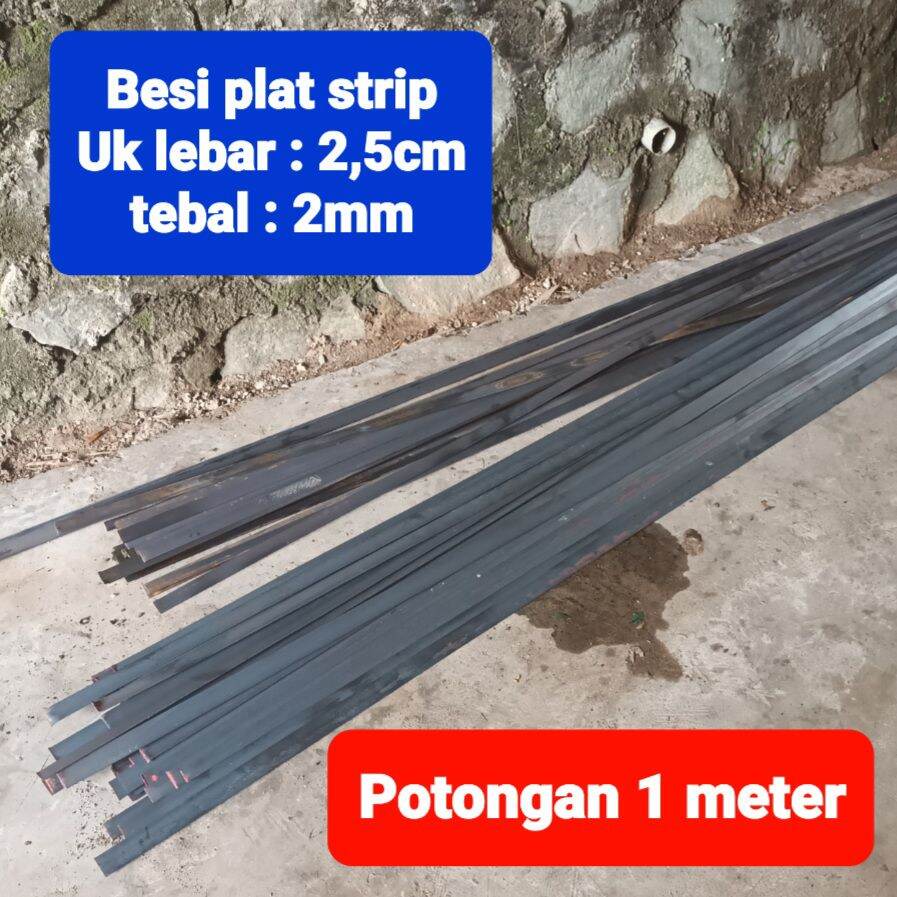 Besi platstrip lebar 2,5cm tebal 2 mm potongan 1 meter siap kirim ...